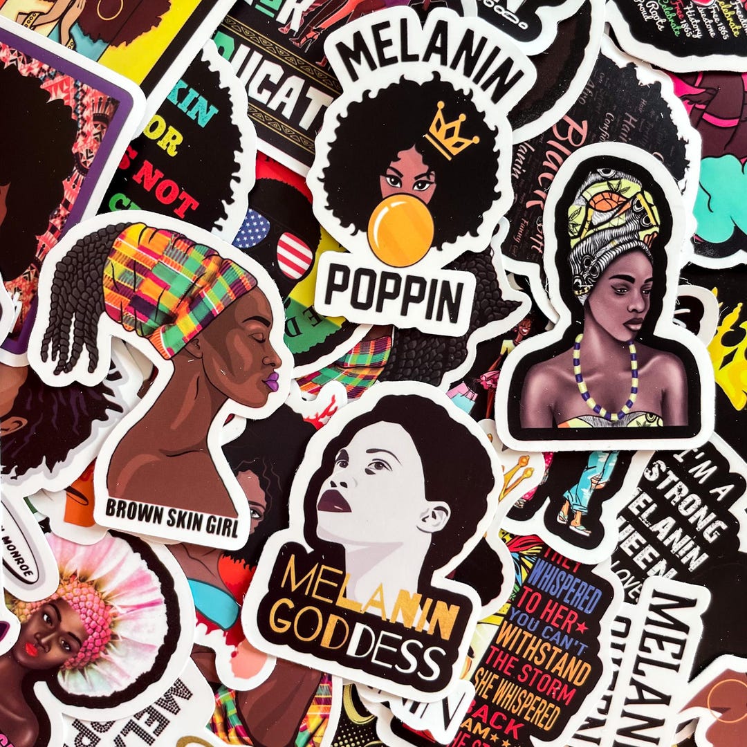 50 Random Melanin Queen Stickers, Black Girl Magic Stickers, Melanin ...