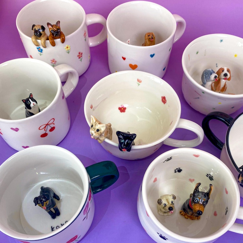 Custom Pet Mug With 3D Dog Cat Inside, Personalized Dog or Cat Cup ...