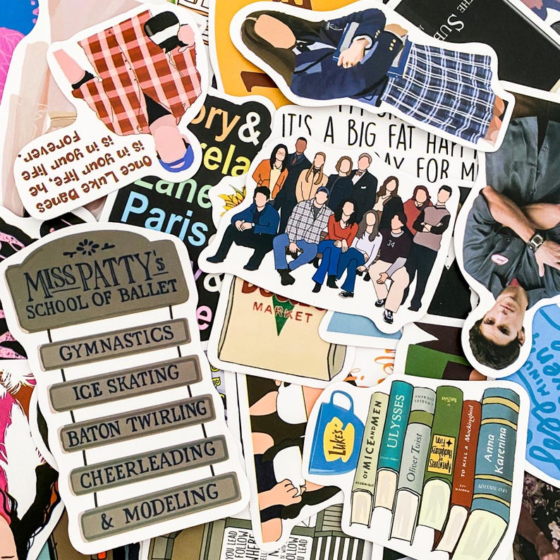 50 Random Cozy TV Show Stickers, Pop Culture Sticker Pack, Funny Quote ...