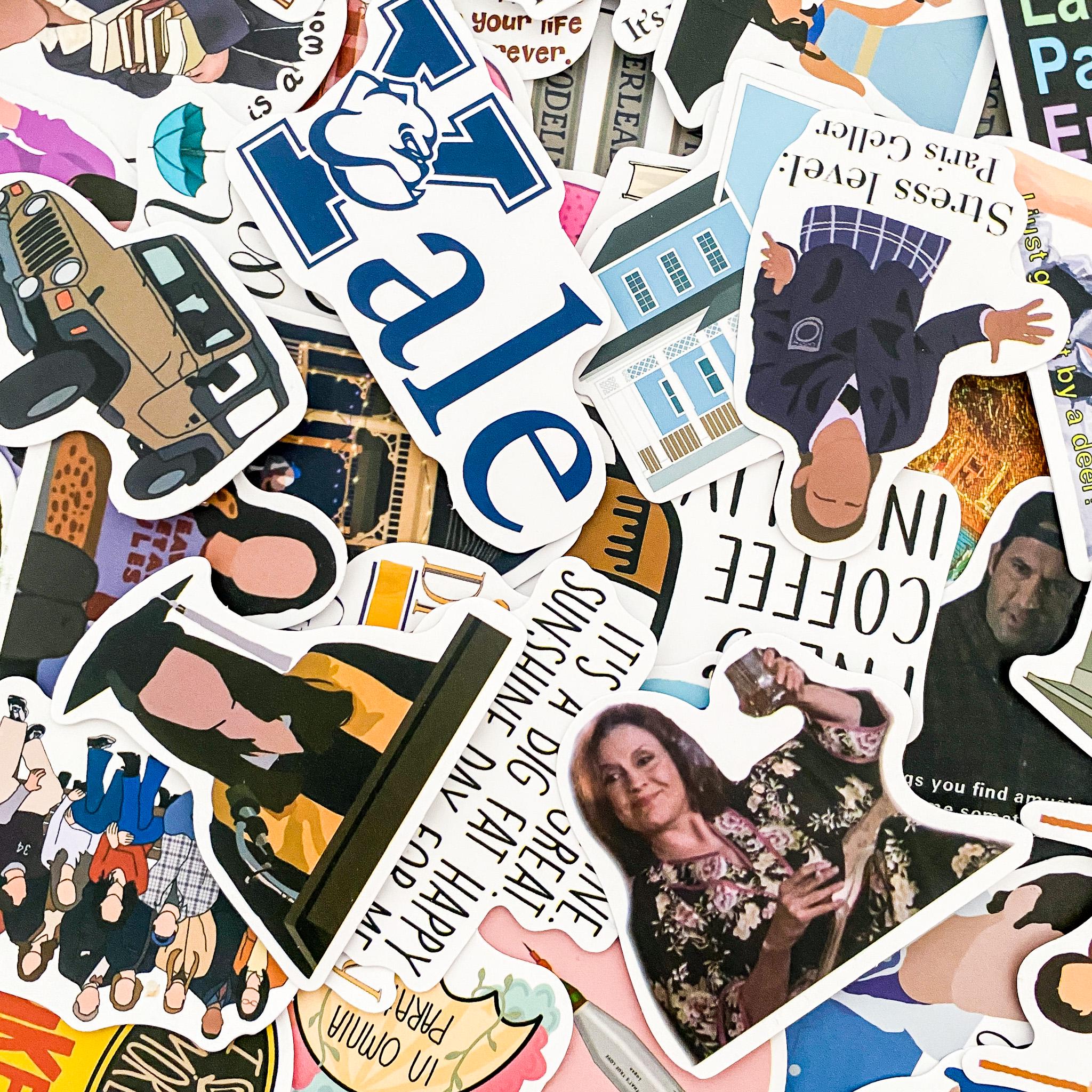 50 Random Cozy TV Show Stickers, Pop Culture Sticker Pack, Funny Quote ...