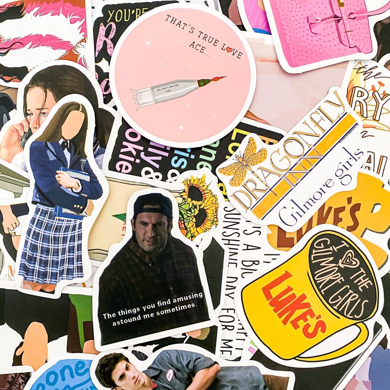 50 Random Cozy TV Show Stickers, Pop Culture Sticker Pack, Funny Quote ...