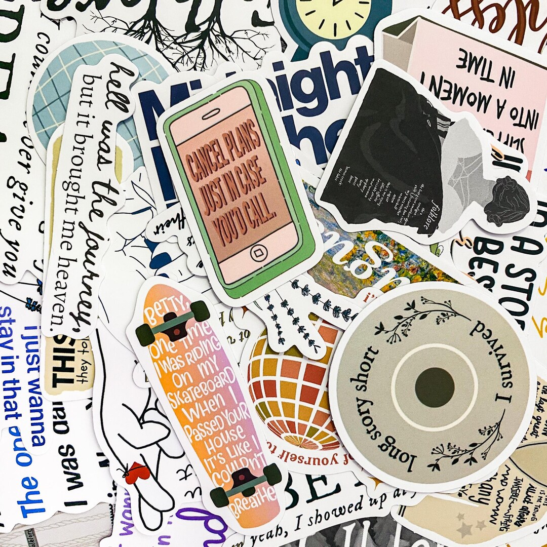 50 Random Taylor Lyrics Stickers, Aesthetic Journaling Stickers ...