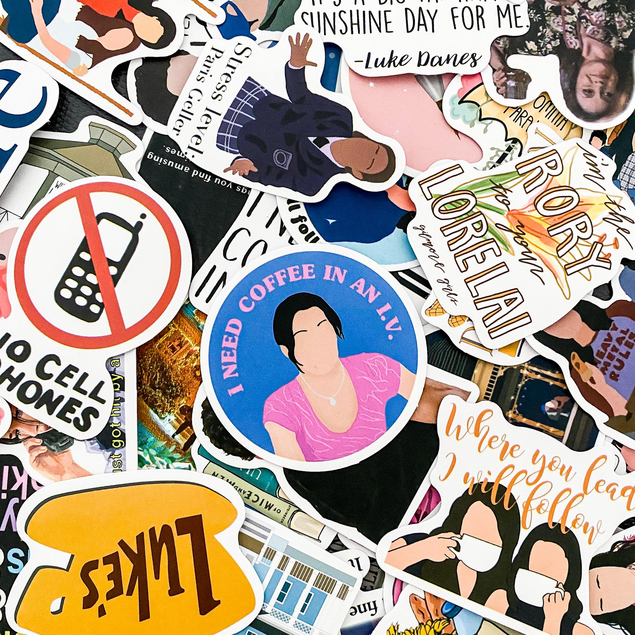 50 Random Cozy TV Show Stickers, Pop Culture Sticker Pack, Funny Quote ...