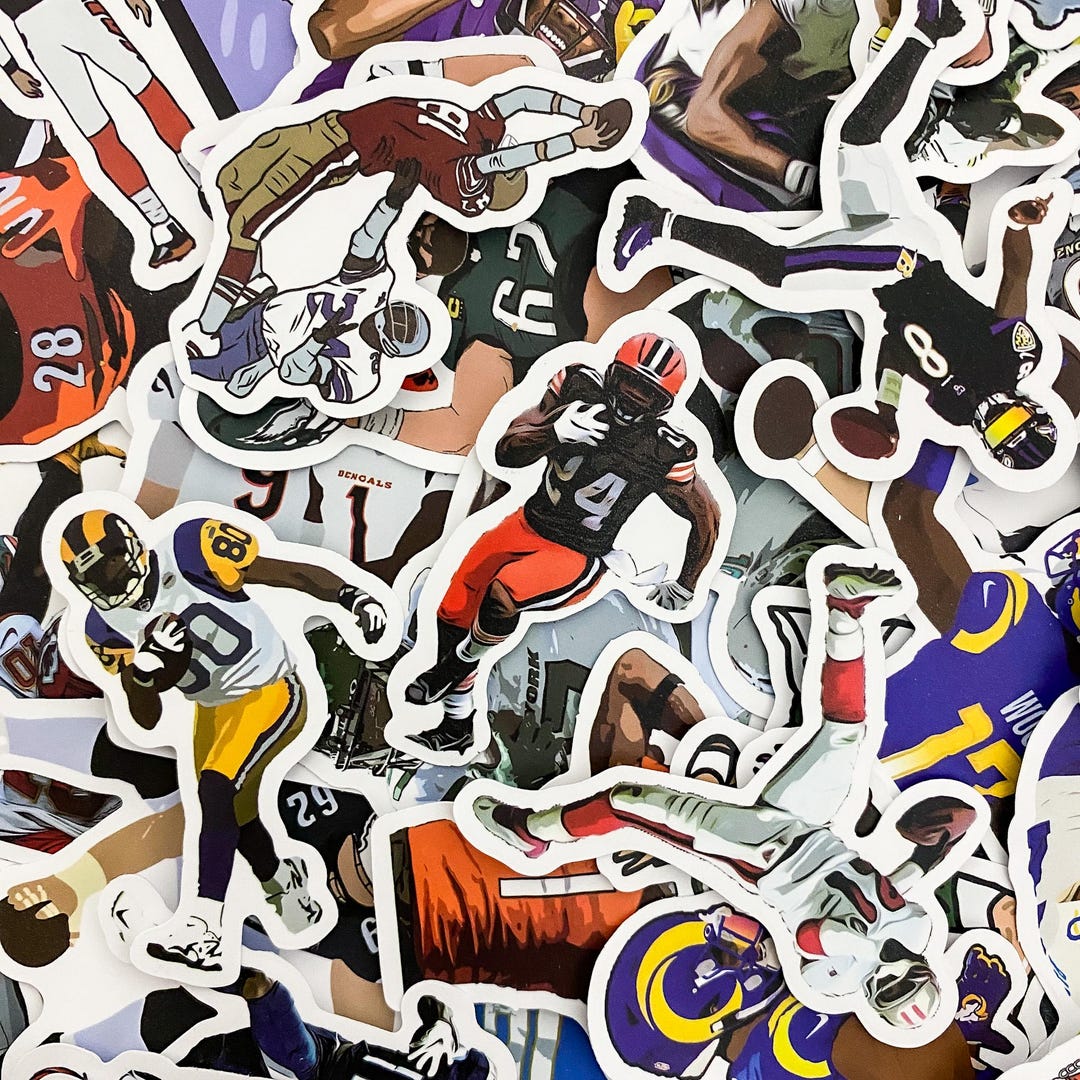 50 Random Football Stickers Pack, Waterproof Stickers for Boy, Stickers ...