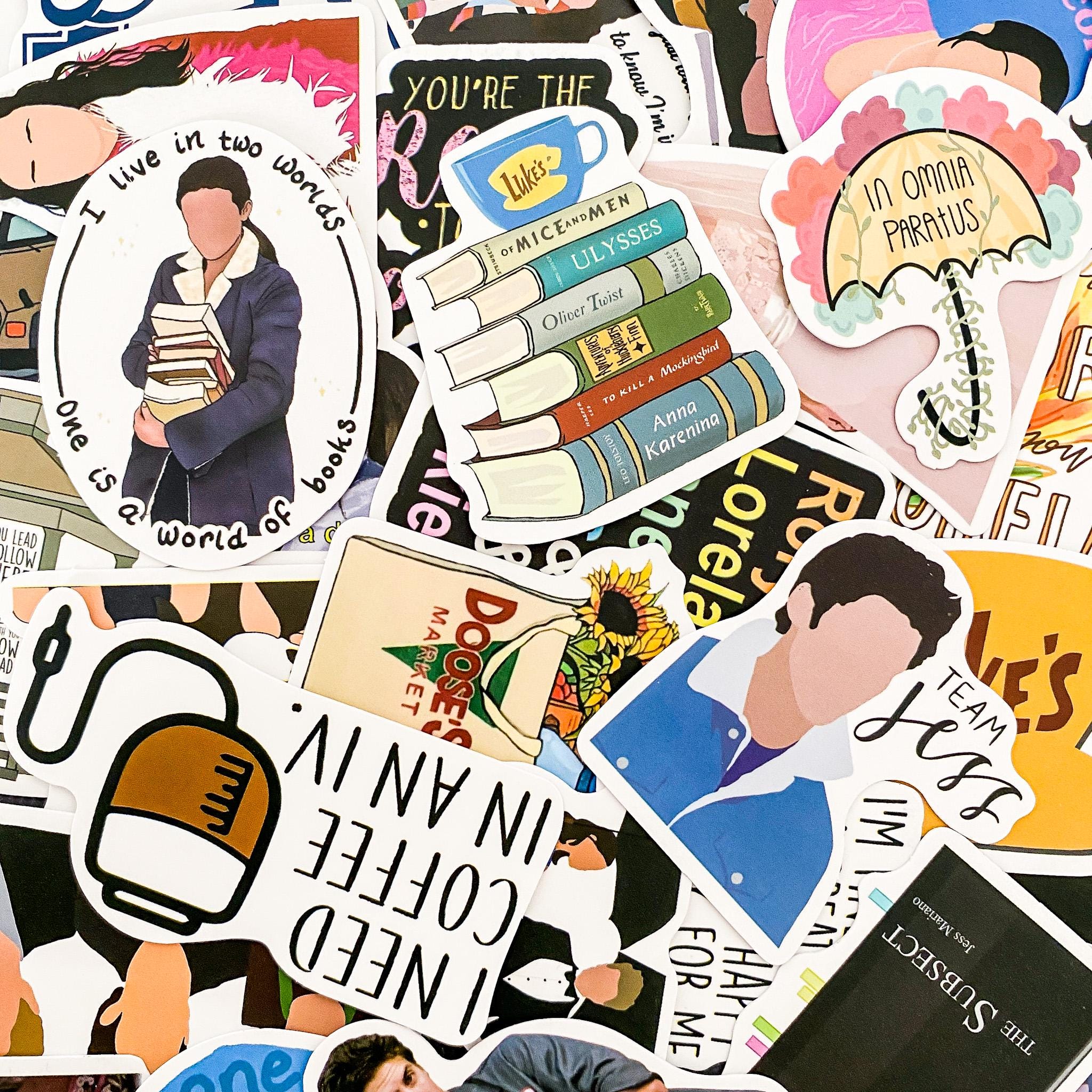 50 Random Cozy TV Show Stickers, Pop Culture Sticker Pack, Funny Quote ...