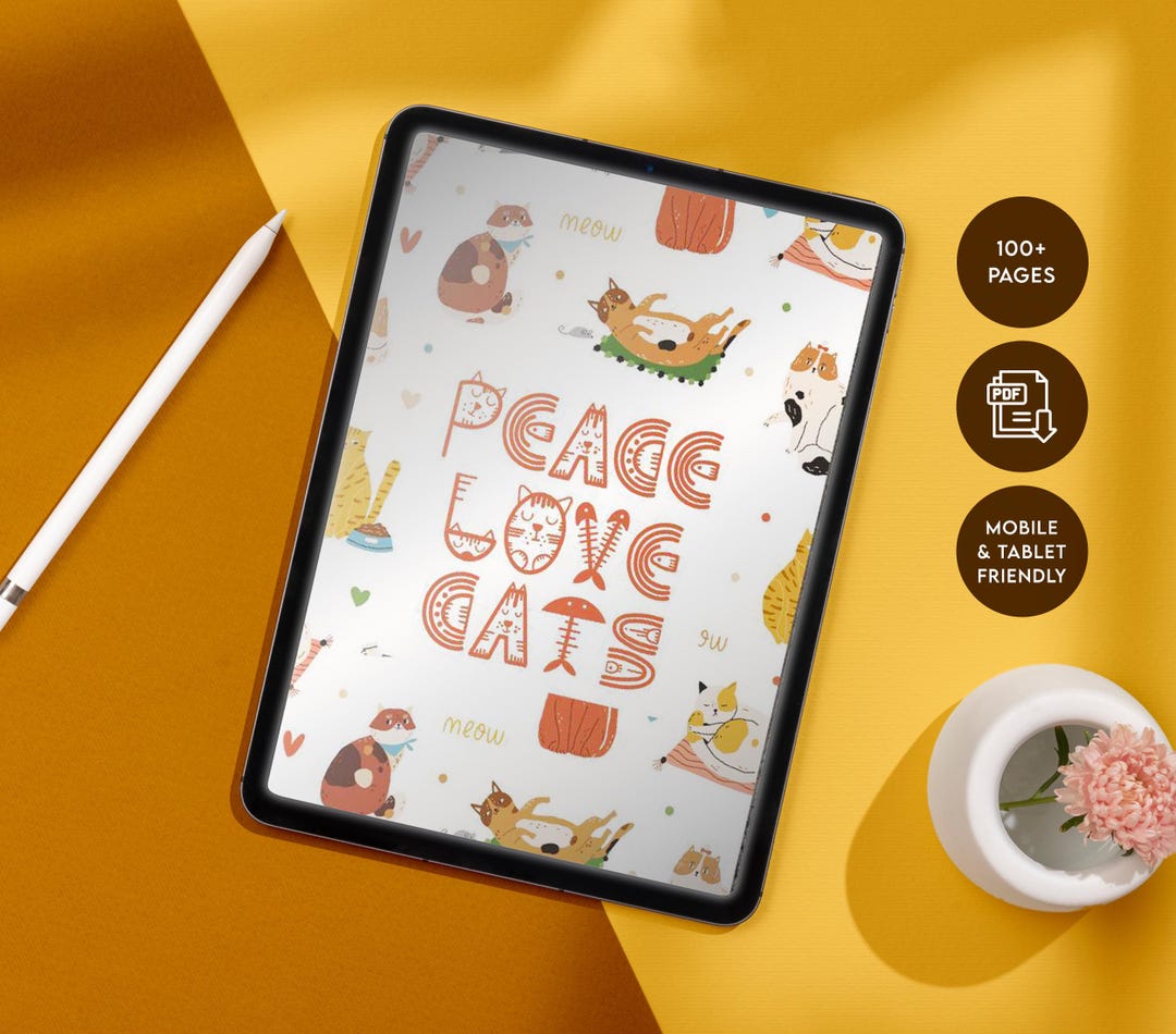 Cute Cat Cover Ruled Notebook - Perfect for Notes & Doodles - Etsy