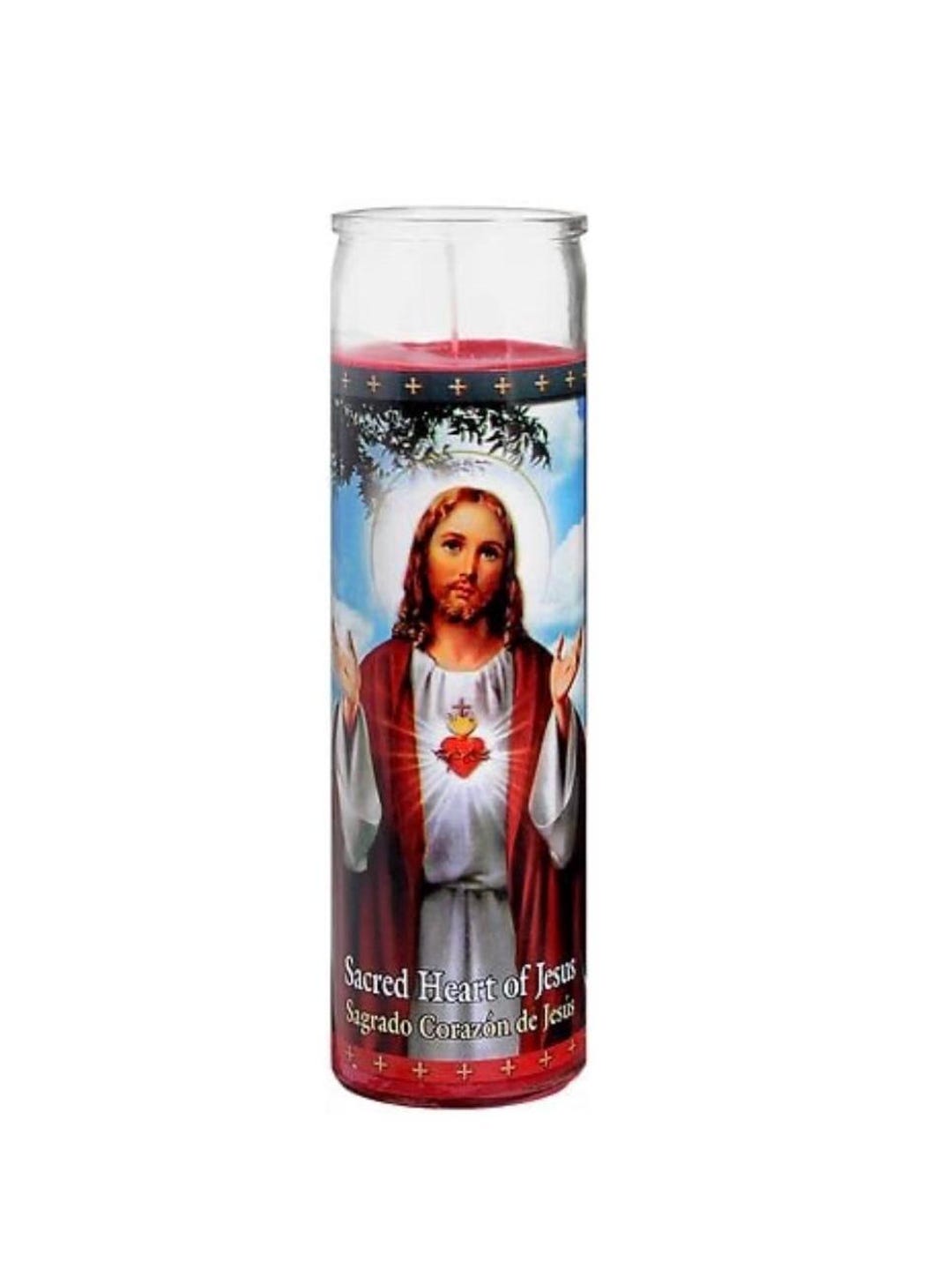Set of 3 Sacred Heart of Jesus Prayers Candle - Etsy
