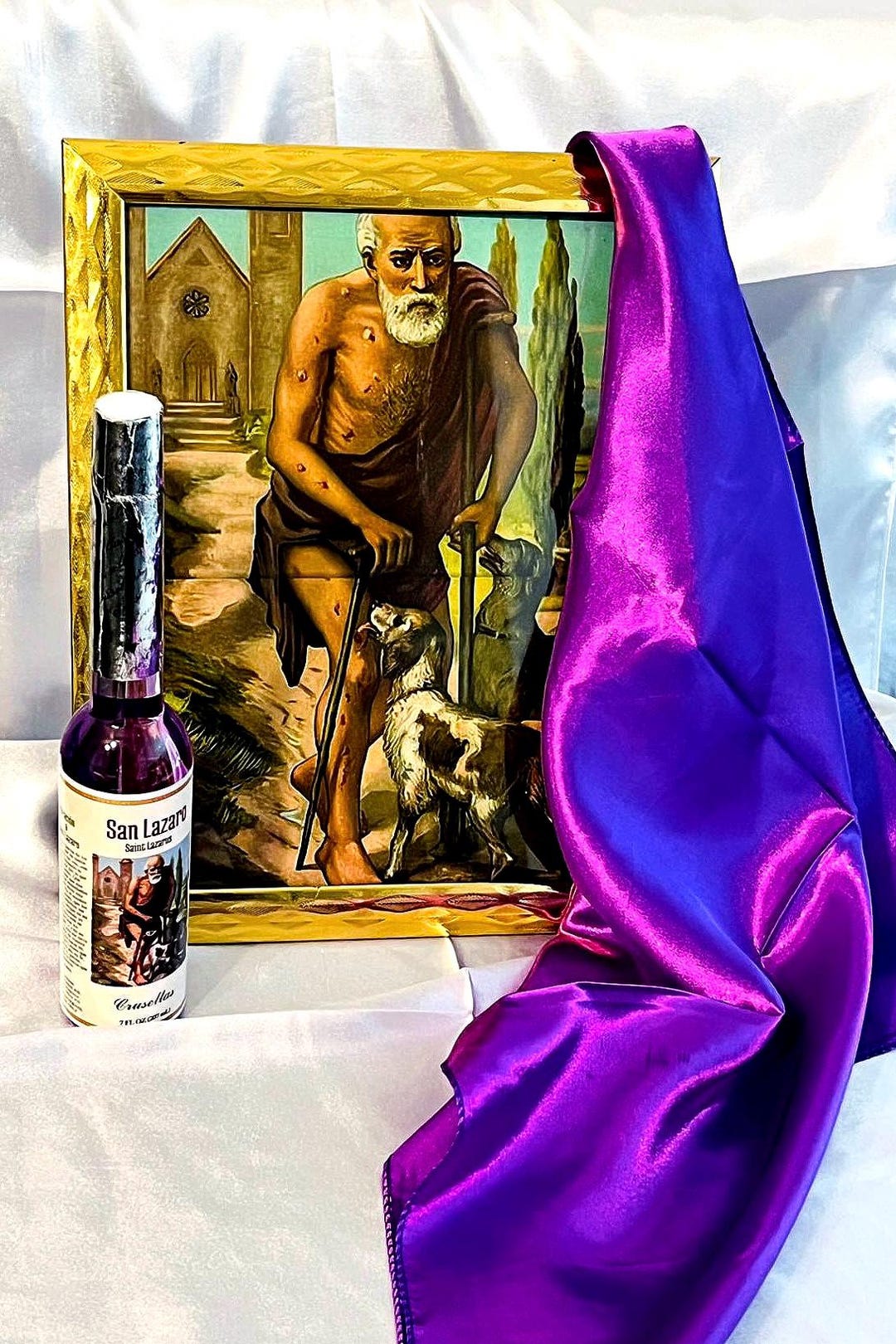 San Lazaro Image, Cologne and Spiritual Scarf - Etsy