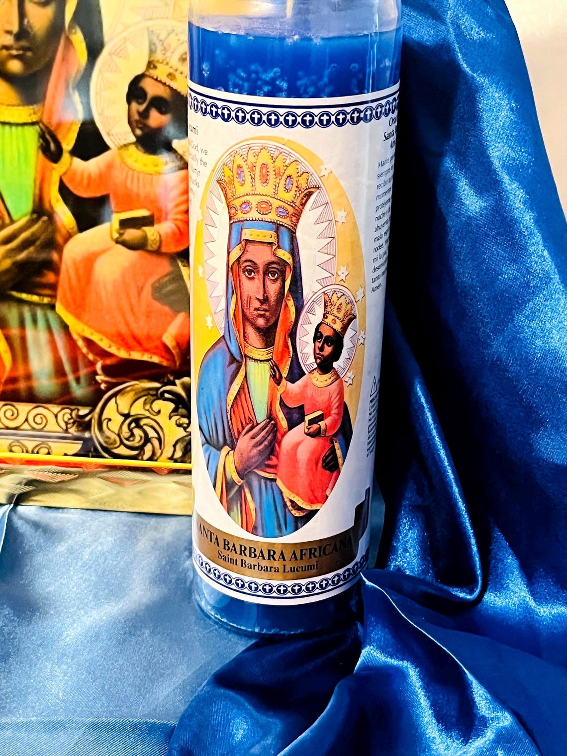 Erzulie Dantor Framed Image , Blessing Candle and Spiritual Scarf - Etsy