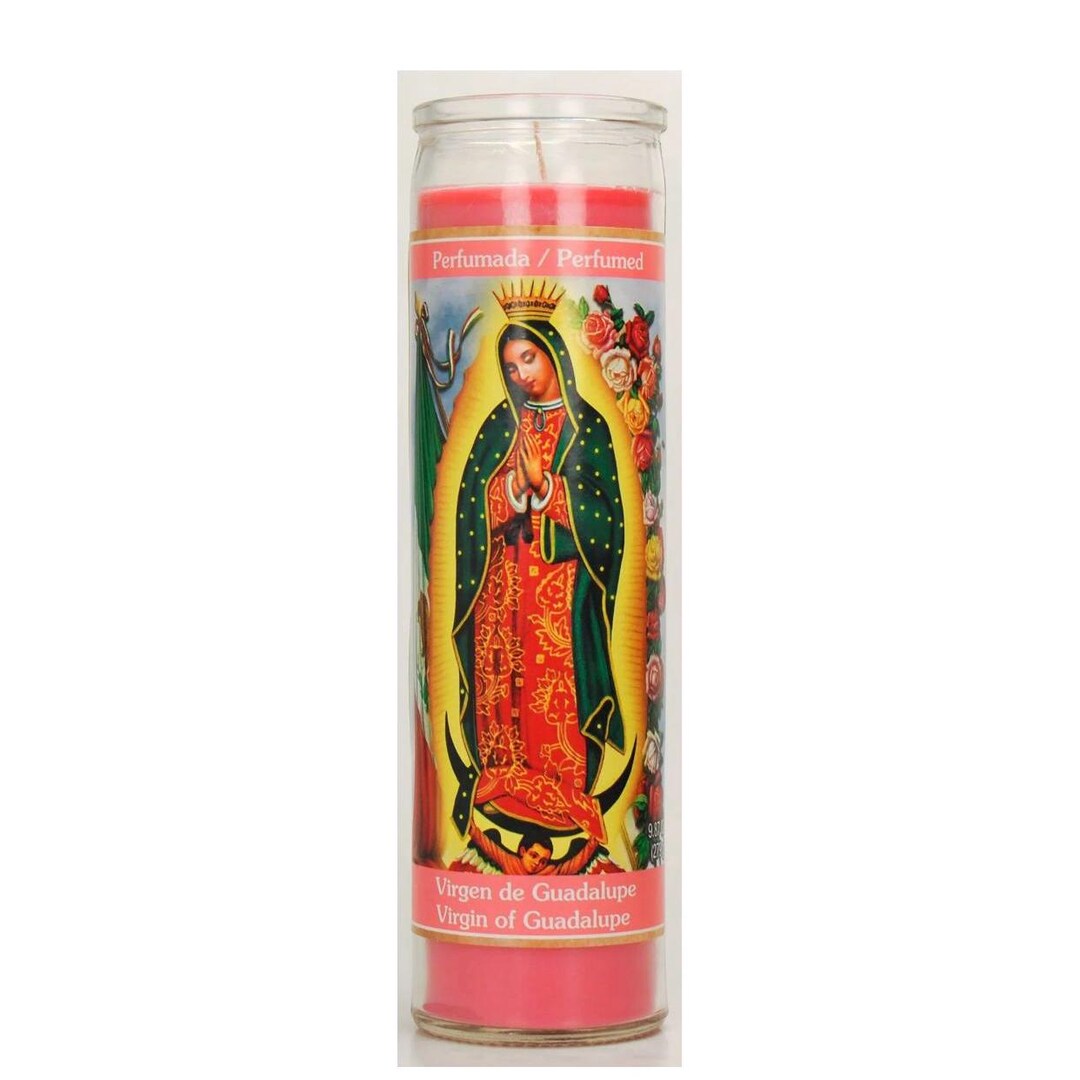 Set of 3 Prayers Candle of Guadalupe Pink Rose Prayers Candle - Etsy
