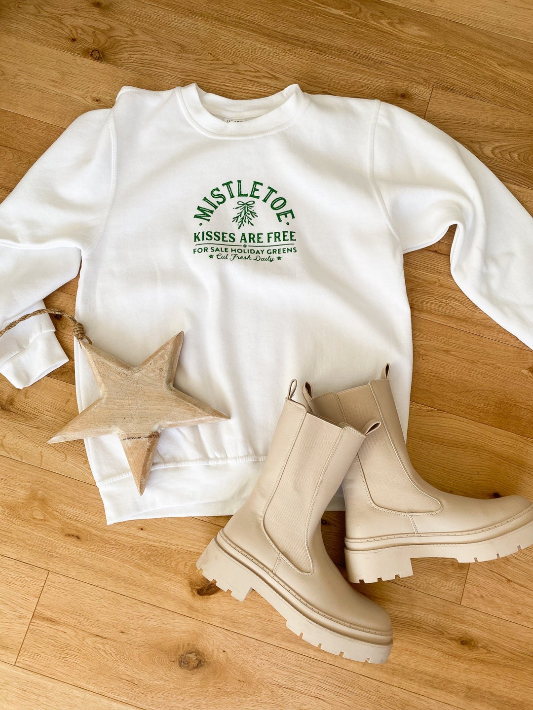 Ladies' Christmas Mistletoe Sweater, Kiss Me Under the Mistletoe ...