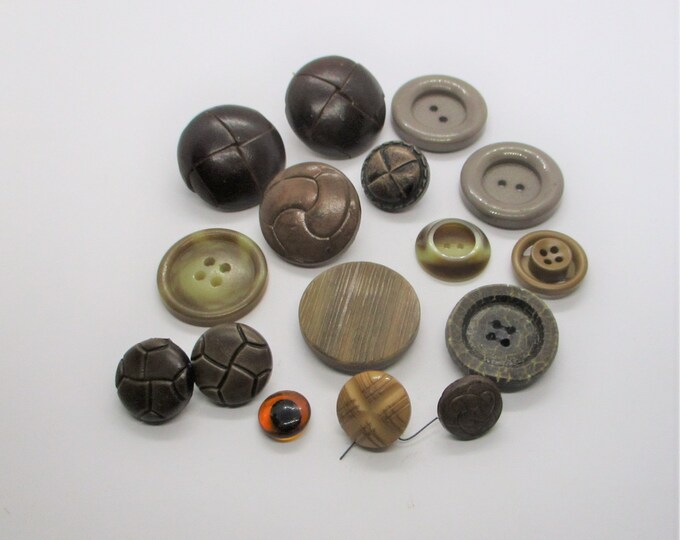 Brown Buttons Destash: Instant Collection Destash of 16 Vintage Brown ...