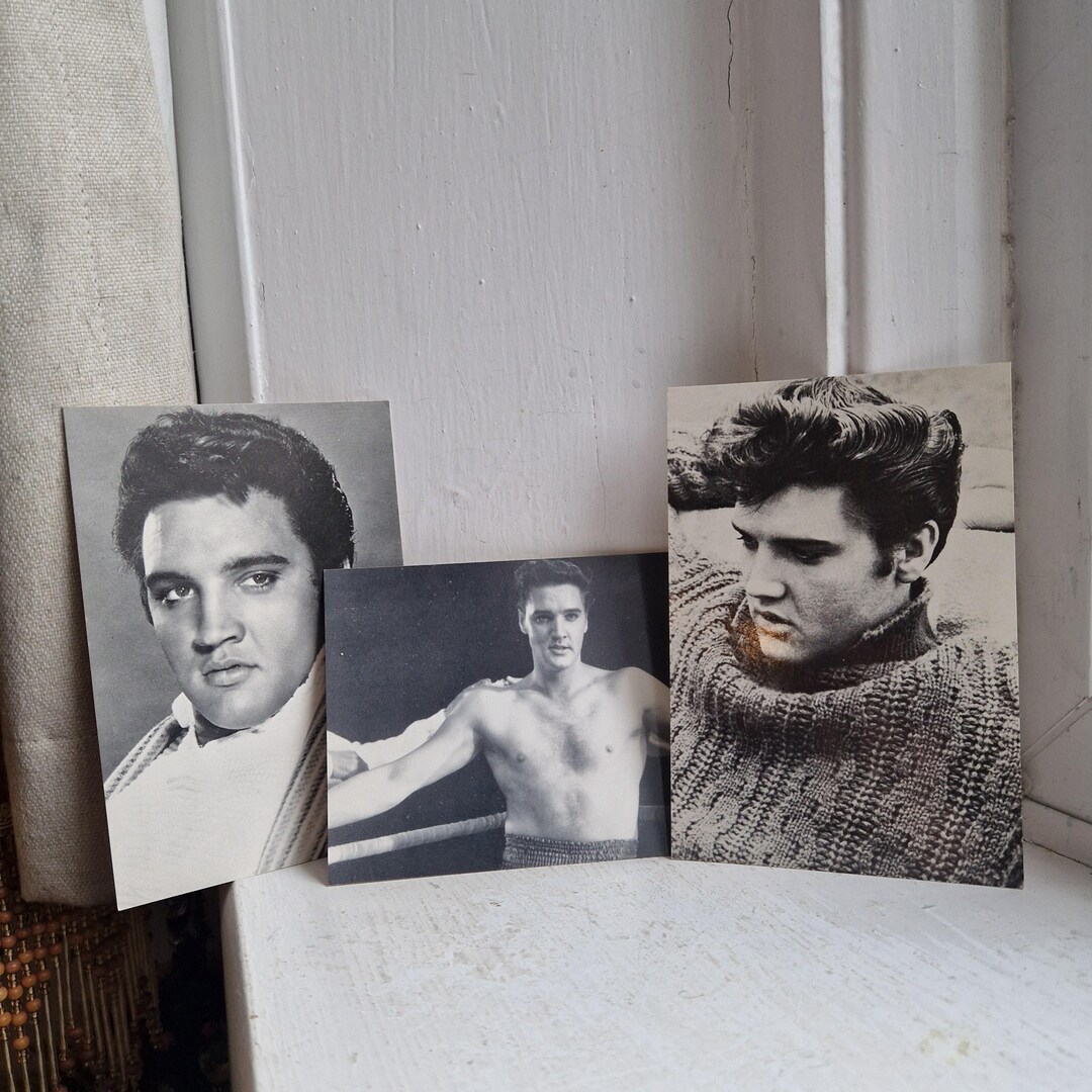 Elvis Presley Postcards: Three Black and White Pin up Picture Postcards ...