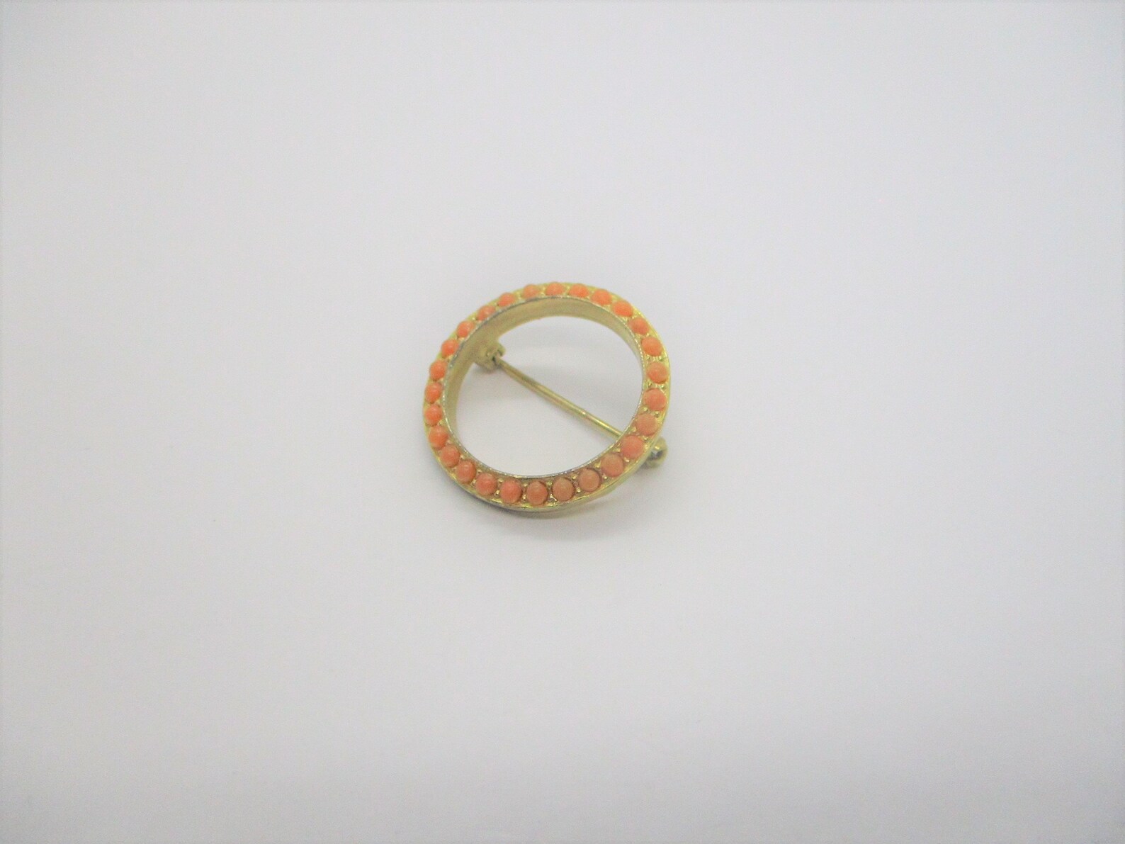 Peach Hoop Pin: Elegant Delicate 1960s Full Circle Peach - Etsy
