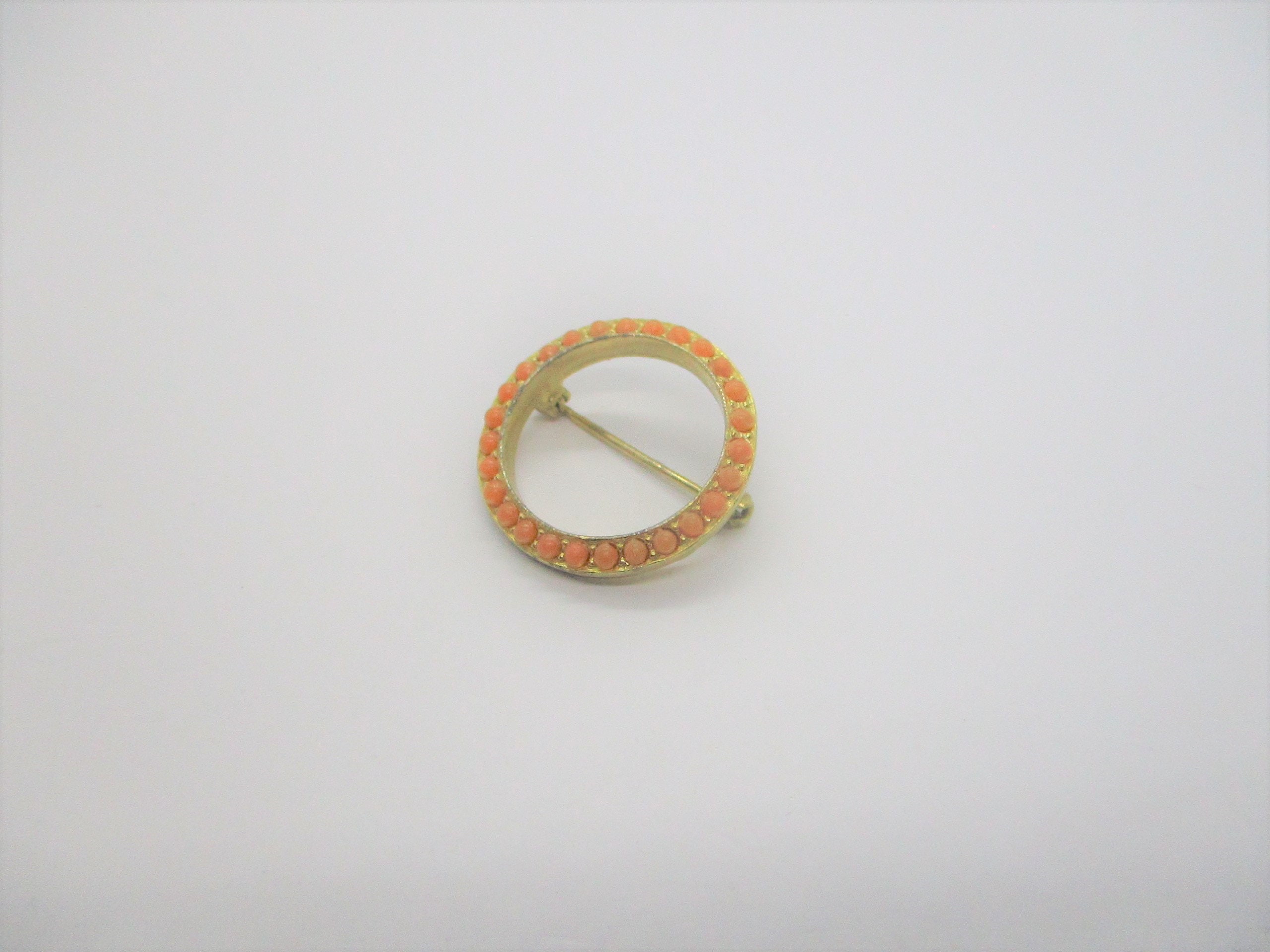 Peach Hoop Pin: Elegant Delicate 1960s Full Circle Peach - Etsy
