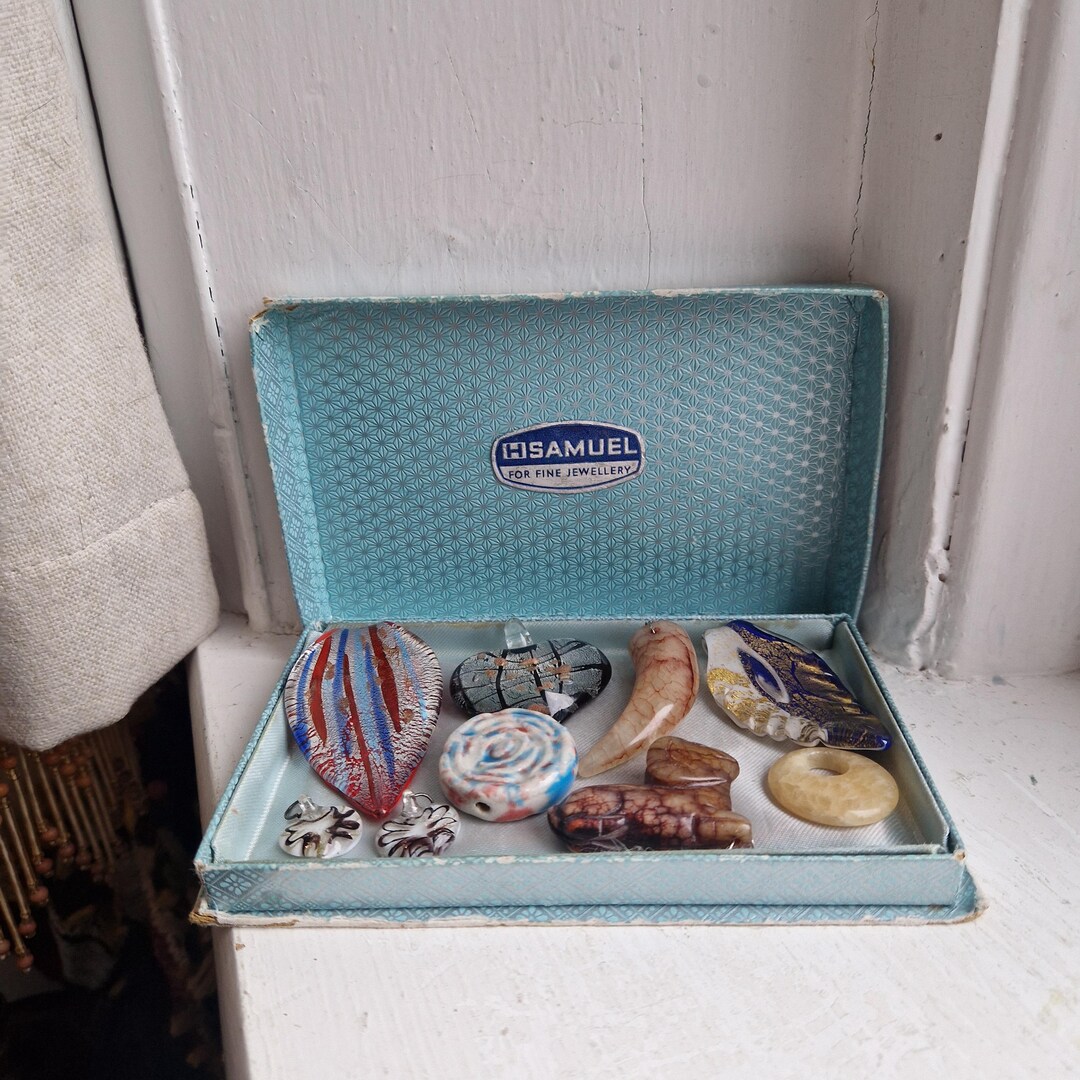 Glass Pendant Destash: Job Lot Collection 9 OOAK Art Glass and Polished ...