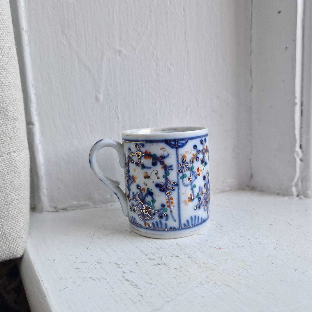 Tasse à fleurs en paille Tettau : belle tasse à thé ou à café ancienne ...
