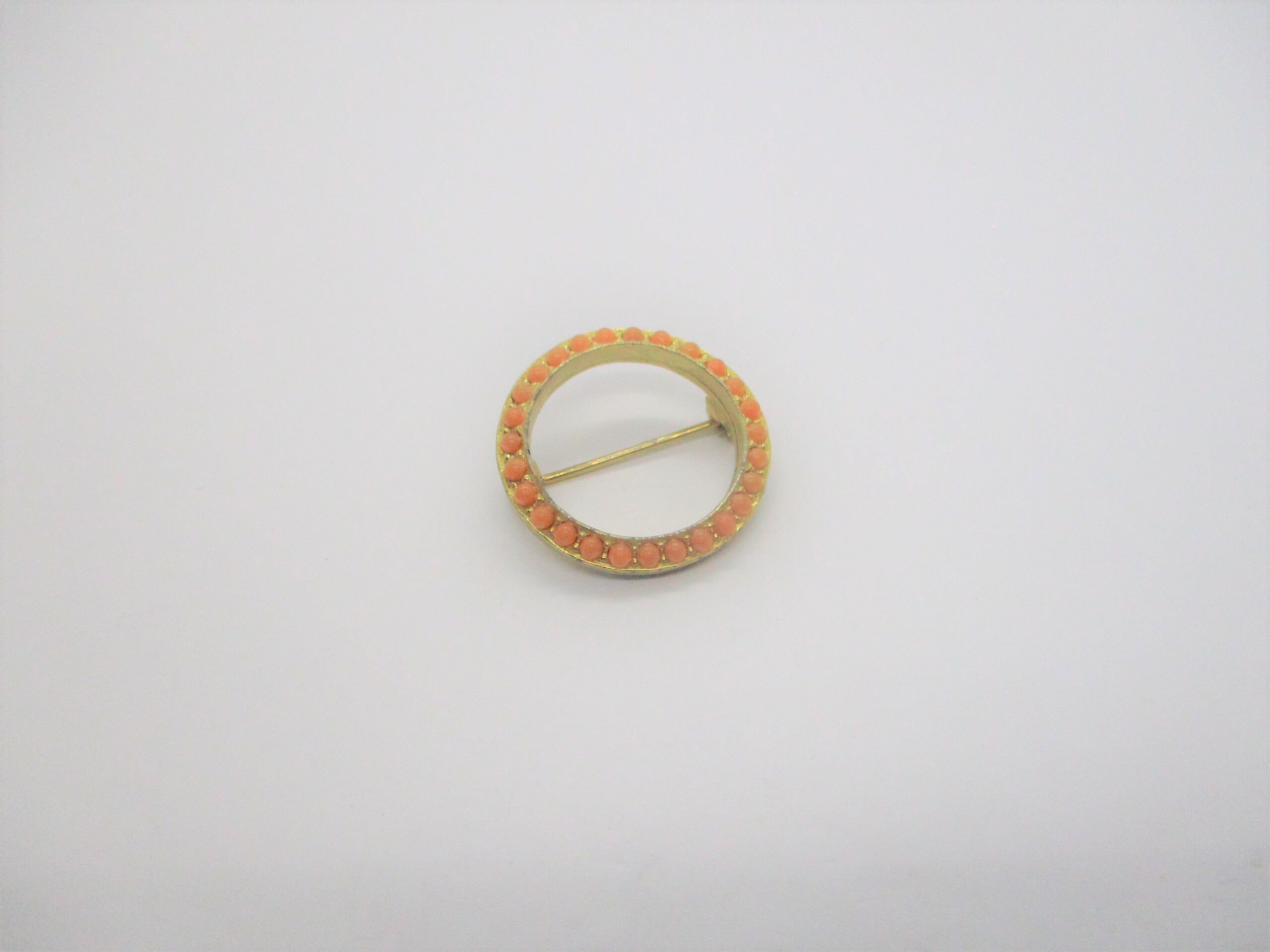 Peach Hoop Pin: Elegant Delicate 1960s Full Circle Peach - Etsy