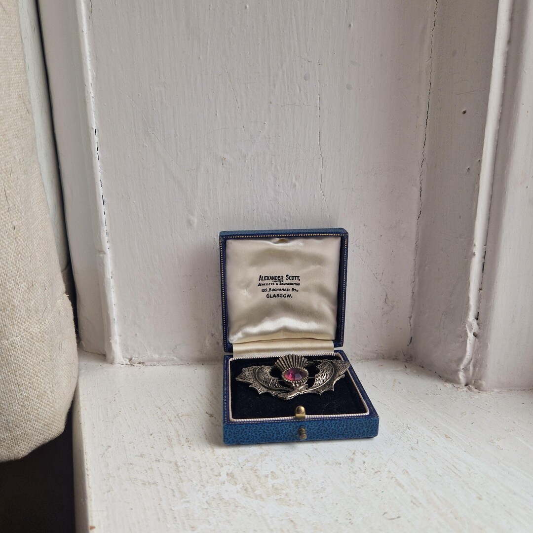 Scottish Thistle Pin: Lovely Large 1970s Scottish Oxidised Silver Tone ...