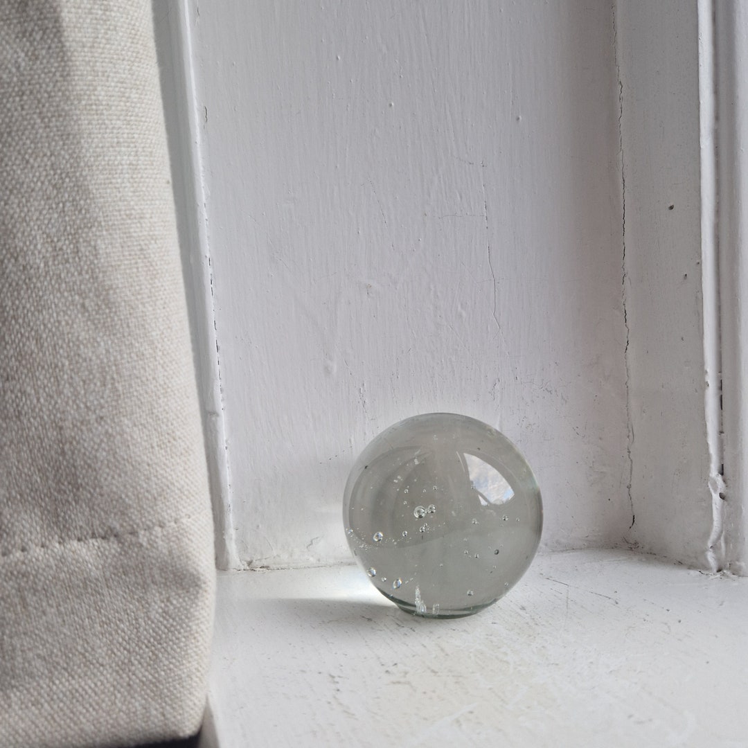Plain Glass Paperweight: Unusual Plain, Transparent Swirled Solid Glass ...