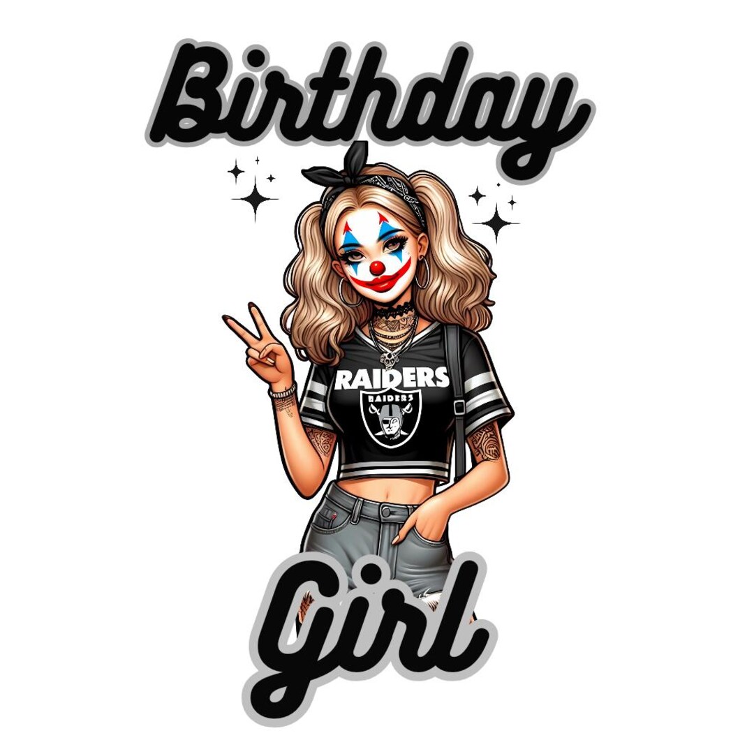 Birthday Girl Raiders Clown Face - Etsy
