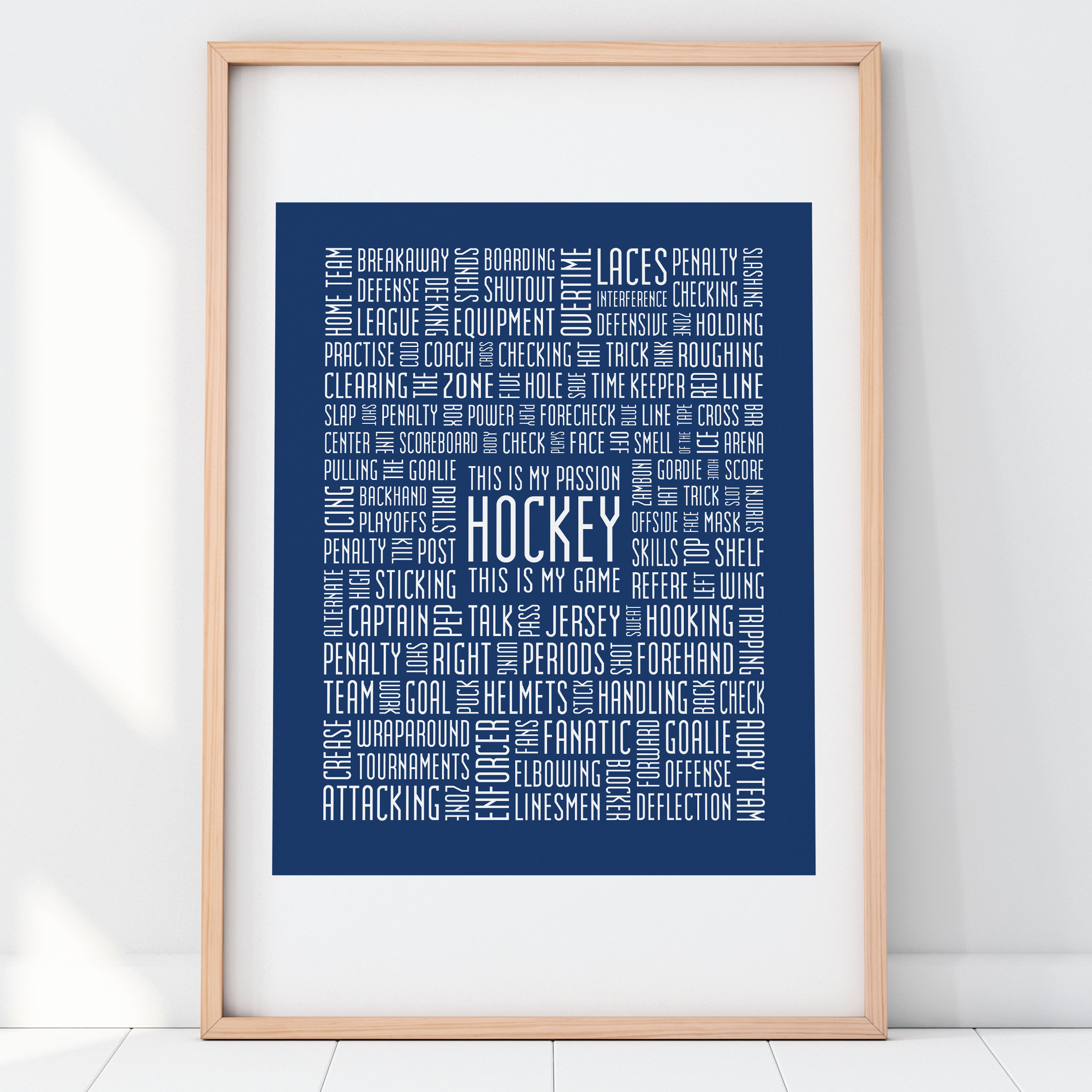 Hockey 8x10 Typography Print Hockey Poster Hockey Word Art - Etsy