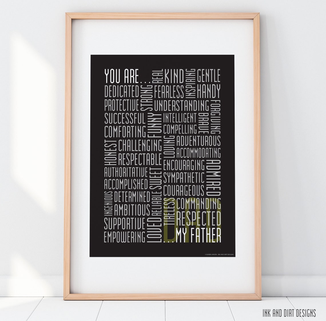 Father Print 5x7 Father Love Father Strength Father Appreciation Father ...