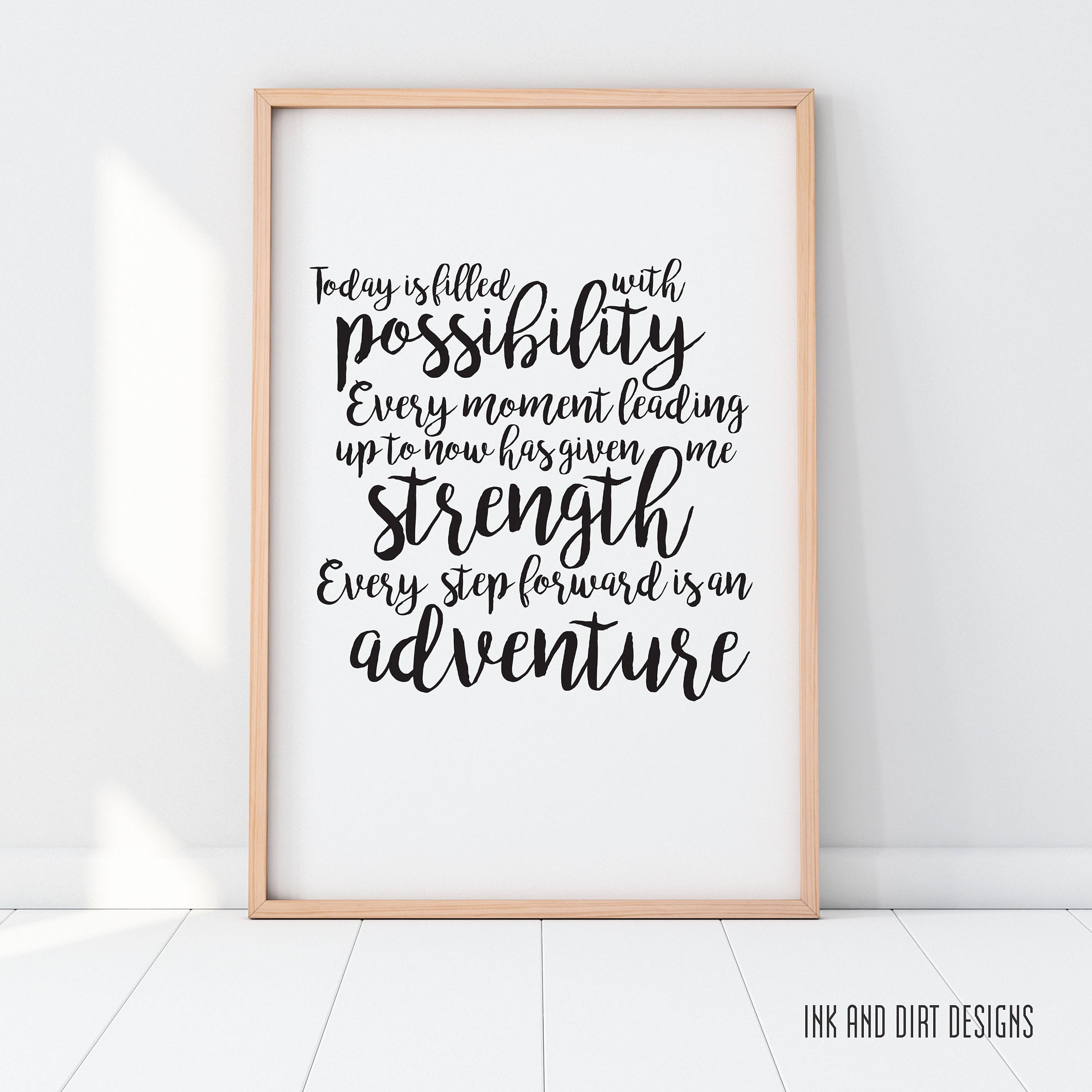 Inspiration Print, Possibilities, Strength, Adventure, Challenges ...