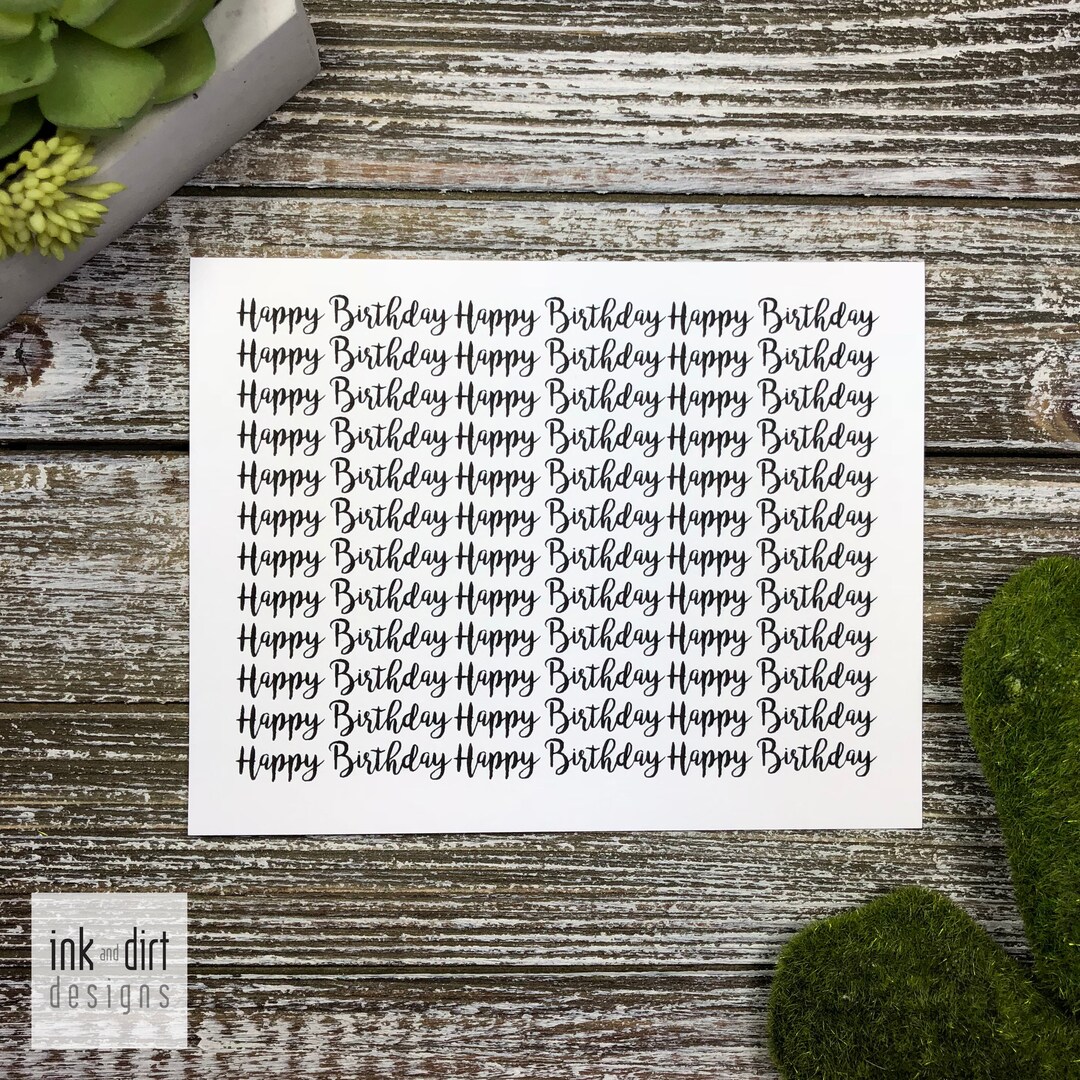 Happy Birthday Script Typography Card - Etsy