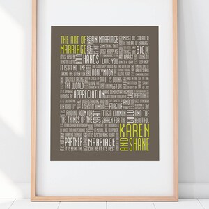The Art of Marriage Customizable Typography Print 8x10 Word Art Wedding ...