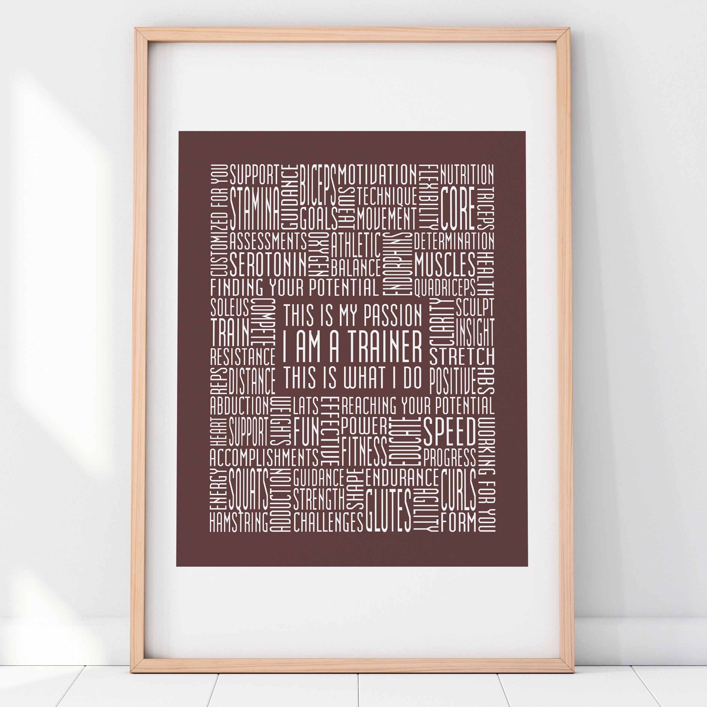 Personal Trainer 11x14 Typography Print Fitness Exercise - Etsy
