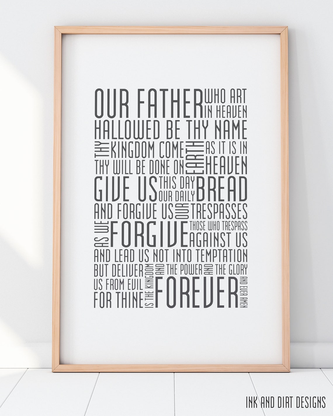 The Lord's Prayer Typography Print 8x10 - Etsy