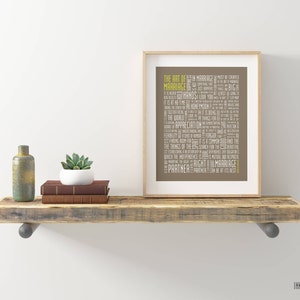 The Art of Marriage Typography Print 8x10 Word Art Wedding Love ...