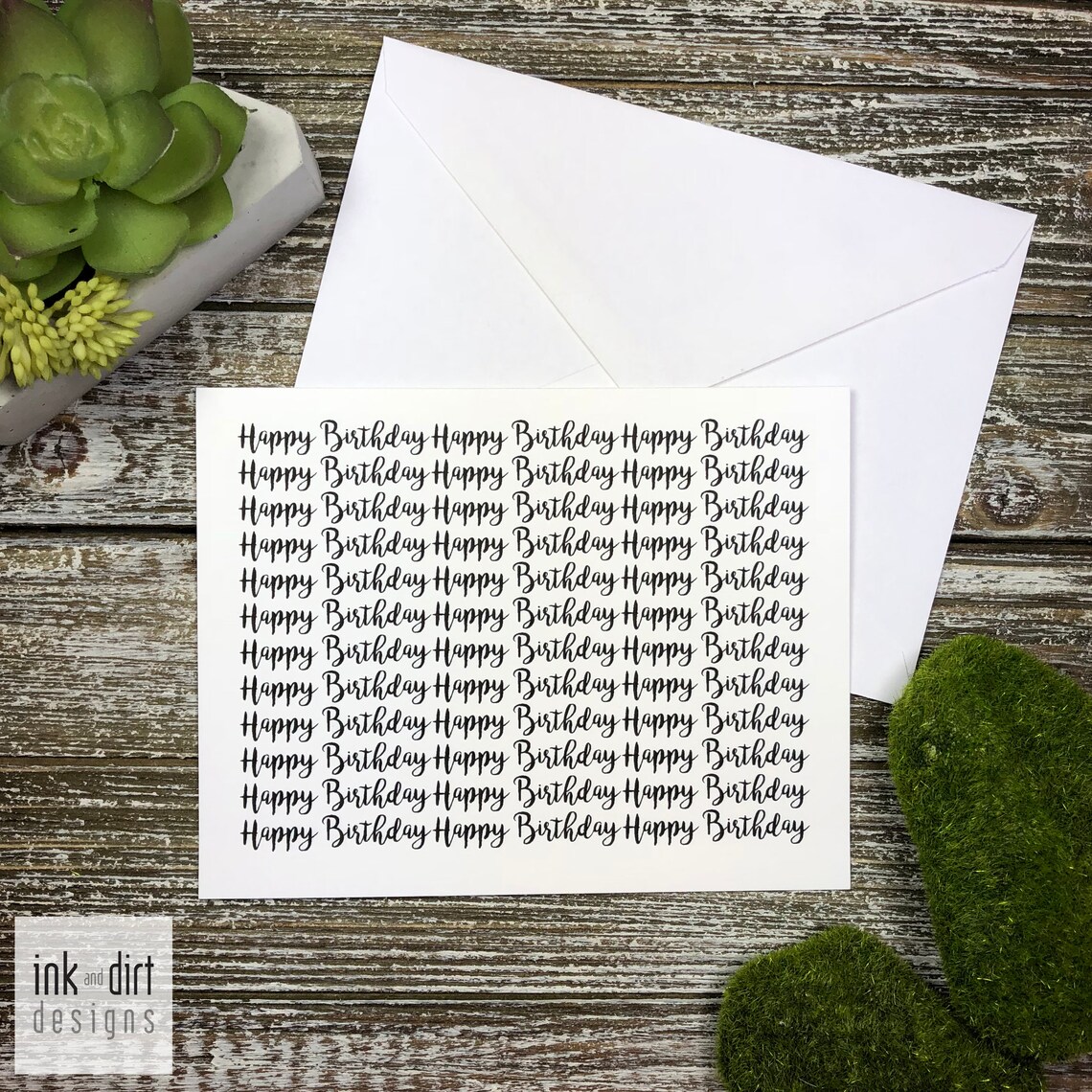 Happy Birthday Script Typography Card - Etsy