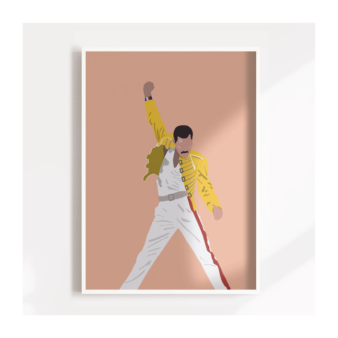 Freddie Mercury Poster Minimalist Music Wall Art Queen Print Icon ...