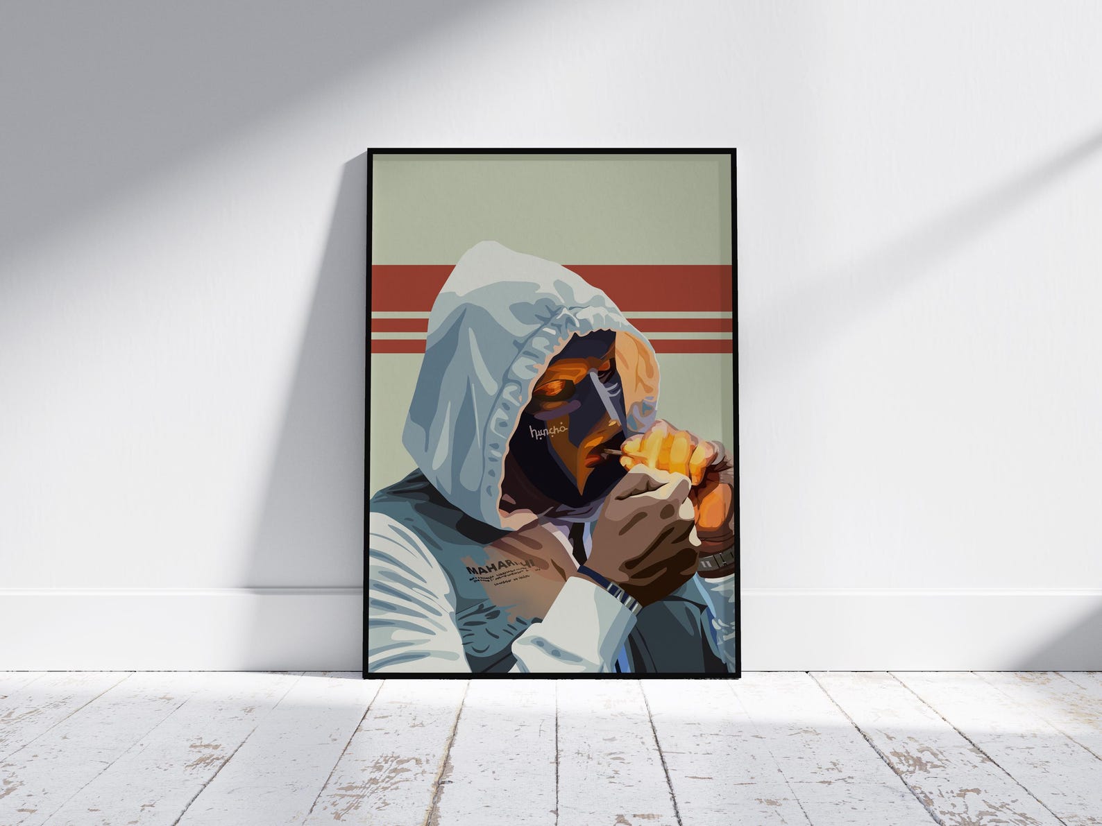 M Huncho Poster Minimalist Music Wall Art UK Rap Print Rapper Poster ...