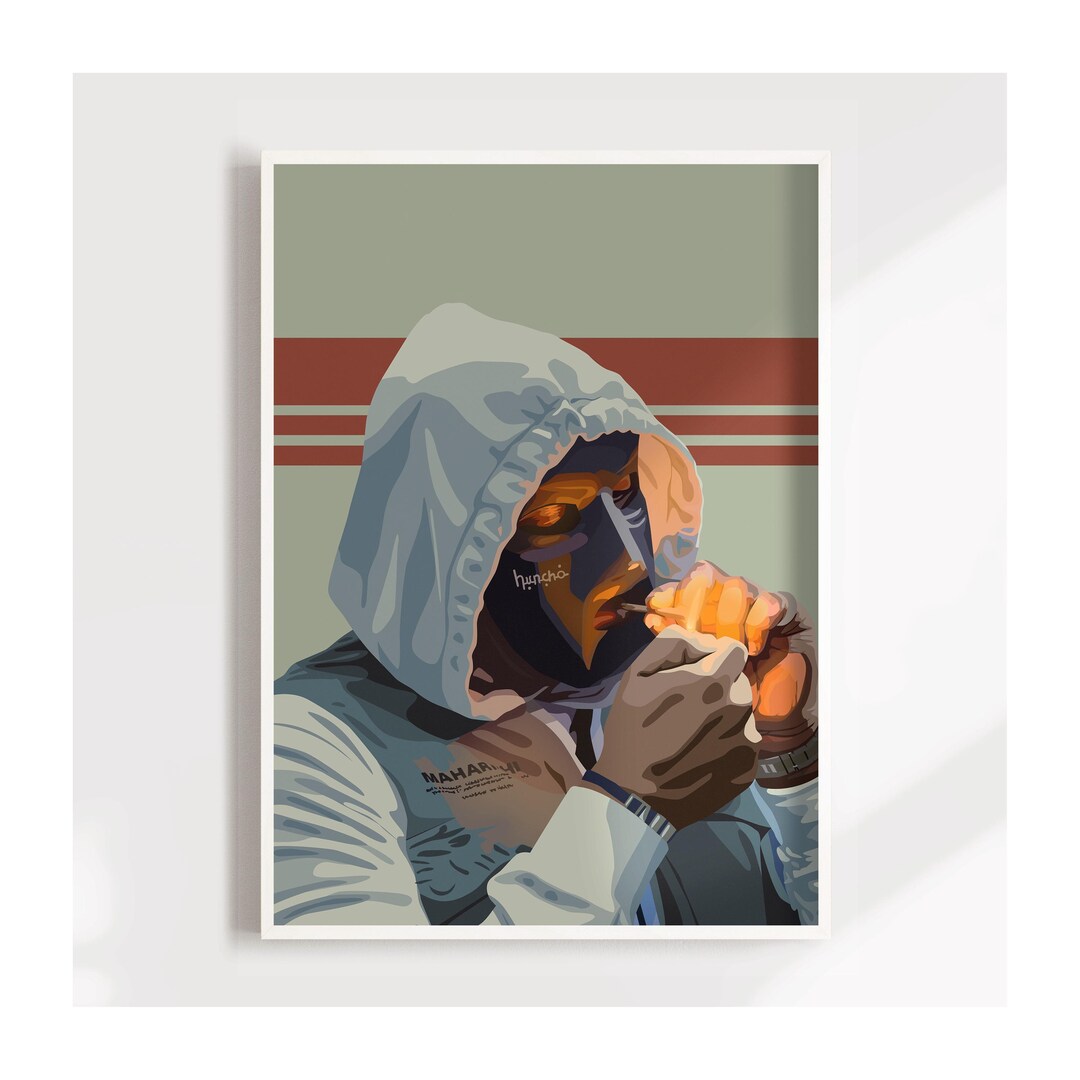 M Huncho Poster Minimalist Music Wall Art UK Rap Print Rapper Poster ...