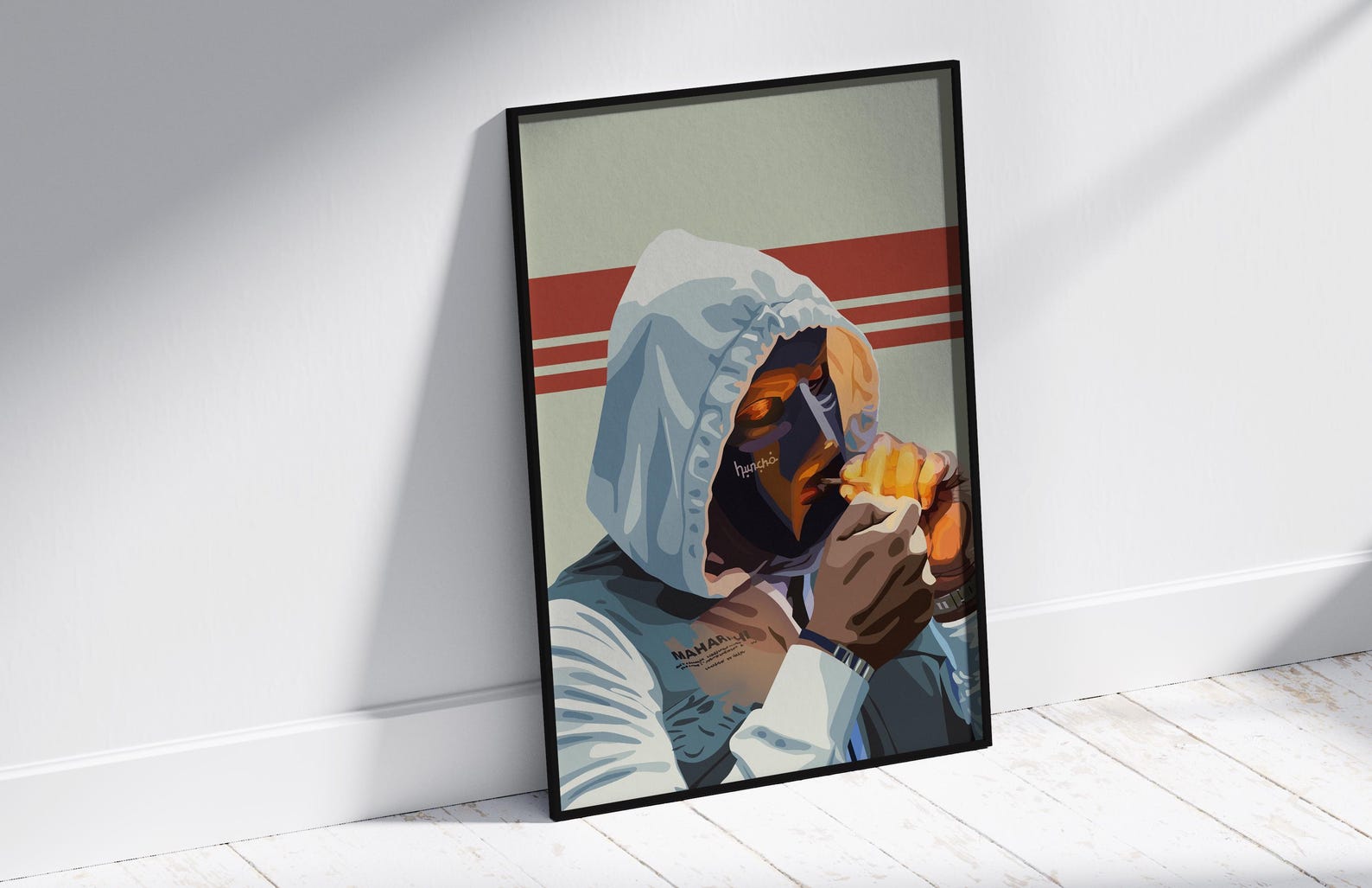 M Huncho Poster Minimalist Music Wall Art UK Rap Print Rapper Poster ...