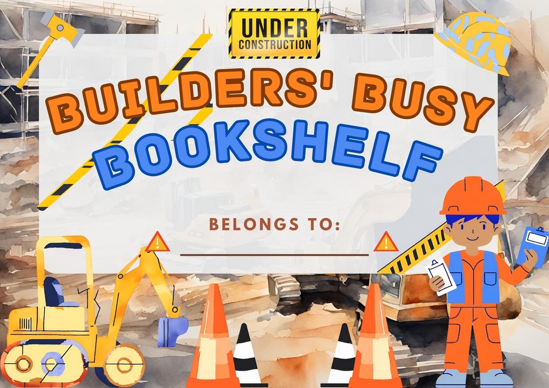 Builder's Busy Bookshelf - Canva Template (64 Pages) - Etsy