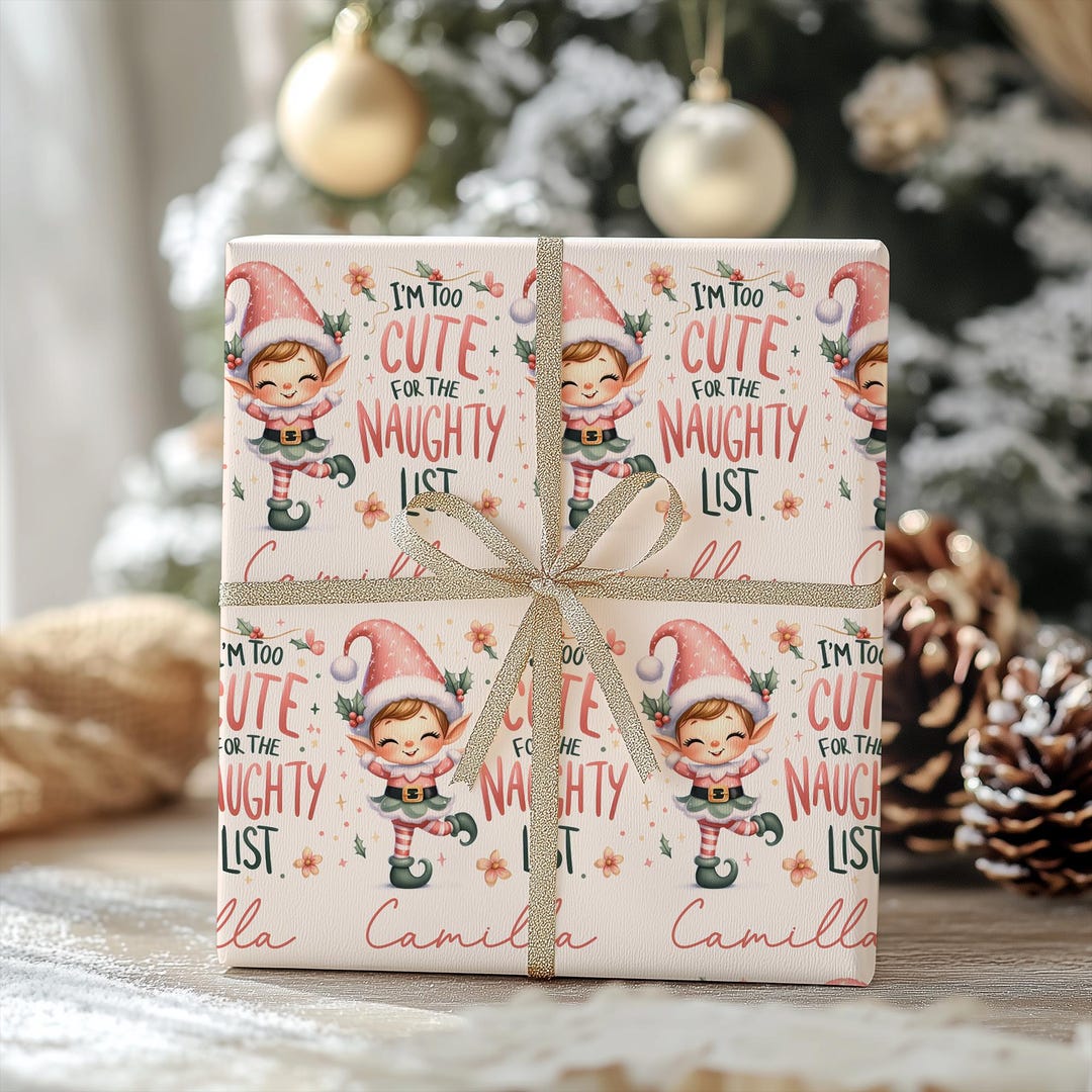 Personalized Girl Elf Wrapping Paper, Wrapping Paper for Girls ...