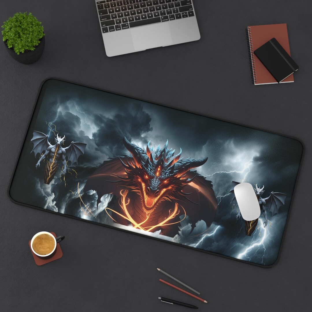 Dark Dragon Gaming Desk Mat: Extra Large 16x32, Non-slip - Etsy