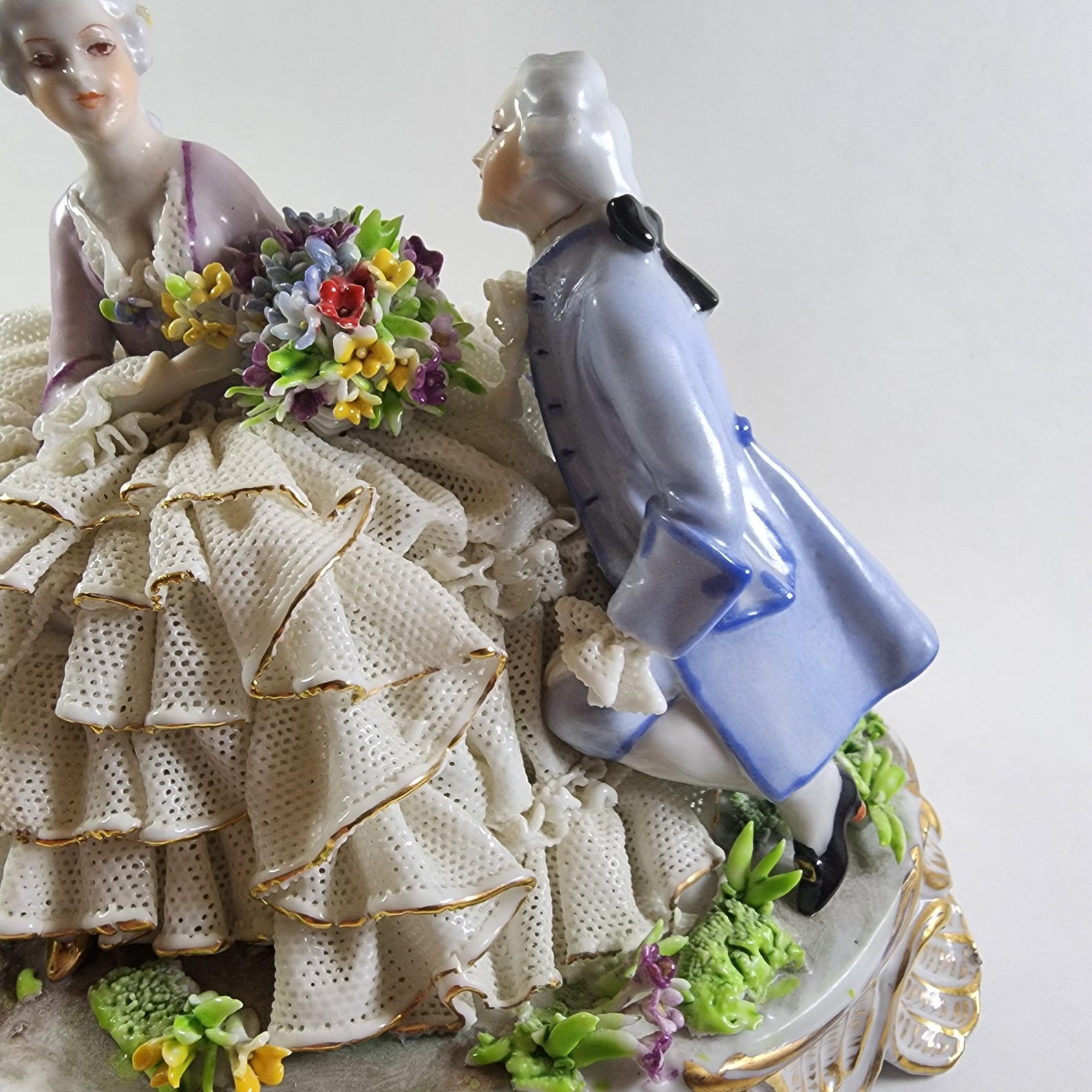 Very Rare Antique Capodimonte by Artist Luigi Fabris Lace Lady and ...