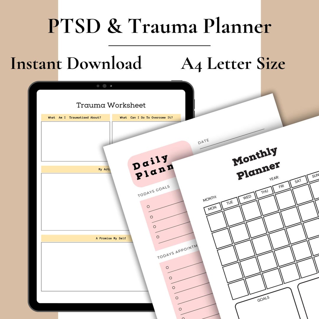 PTSD Trauma/ptsd Workbook Journal Printable, CBT Anxiety Workbook ...