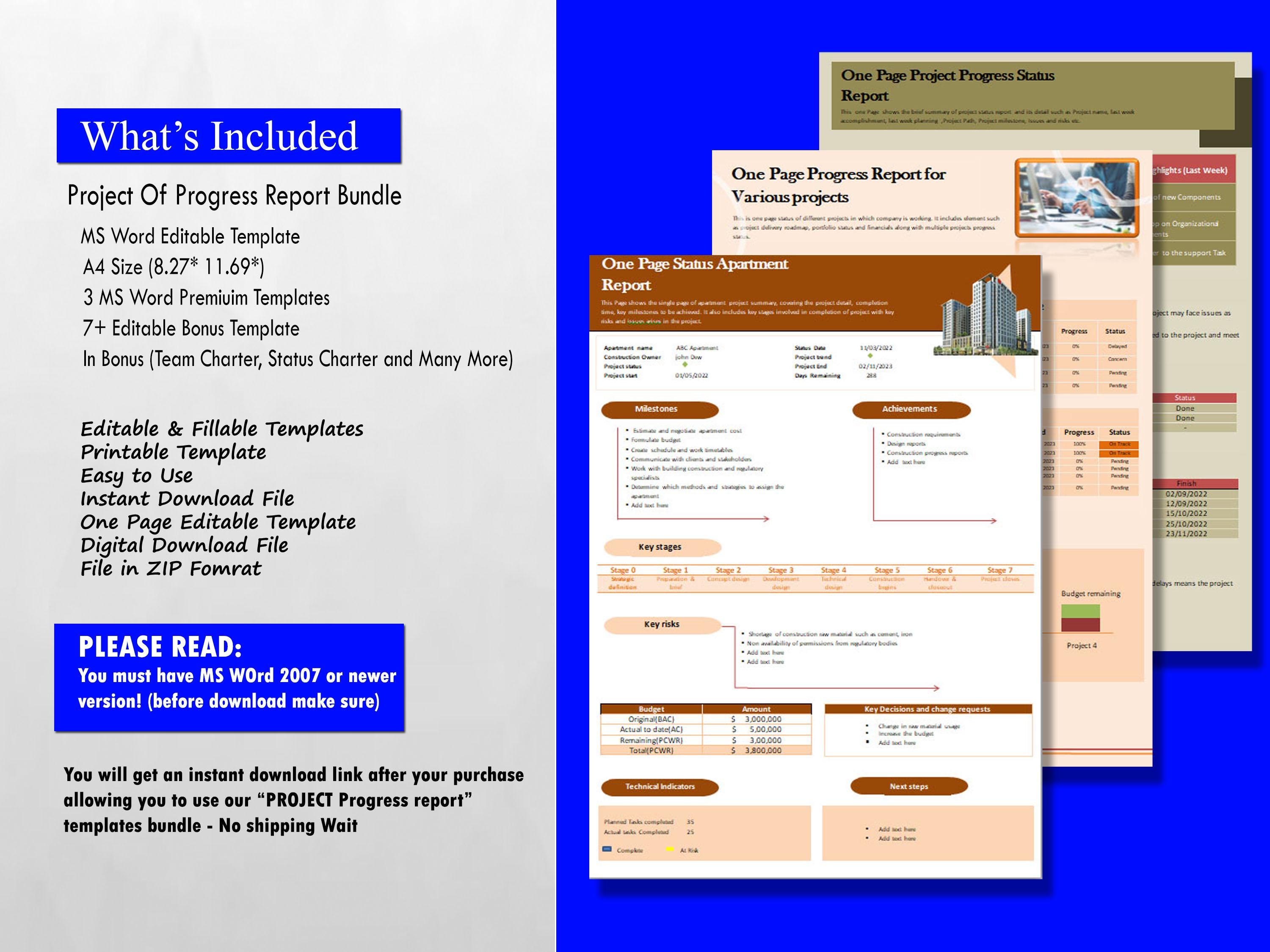 Project Progress Report Template | Progress Report Template | Project ...
