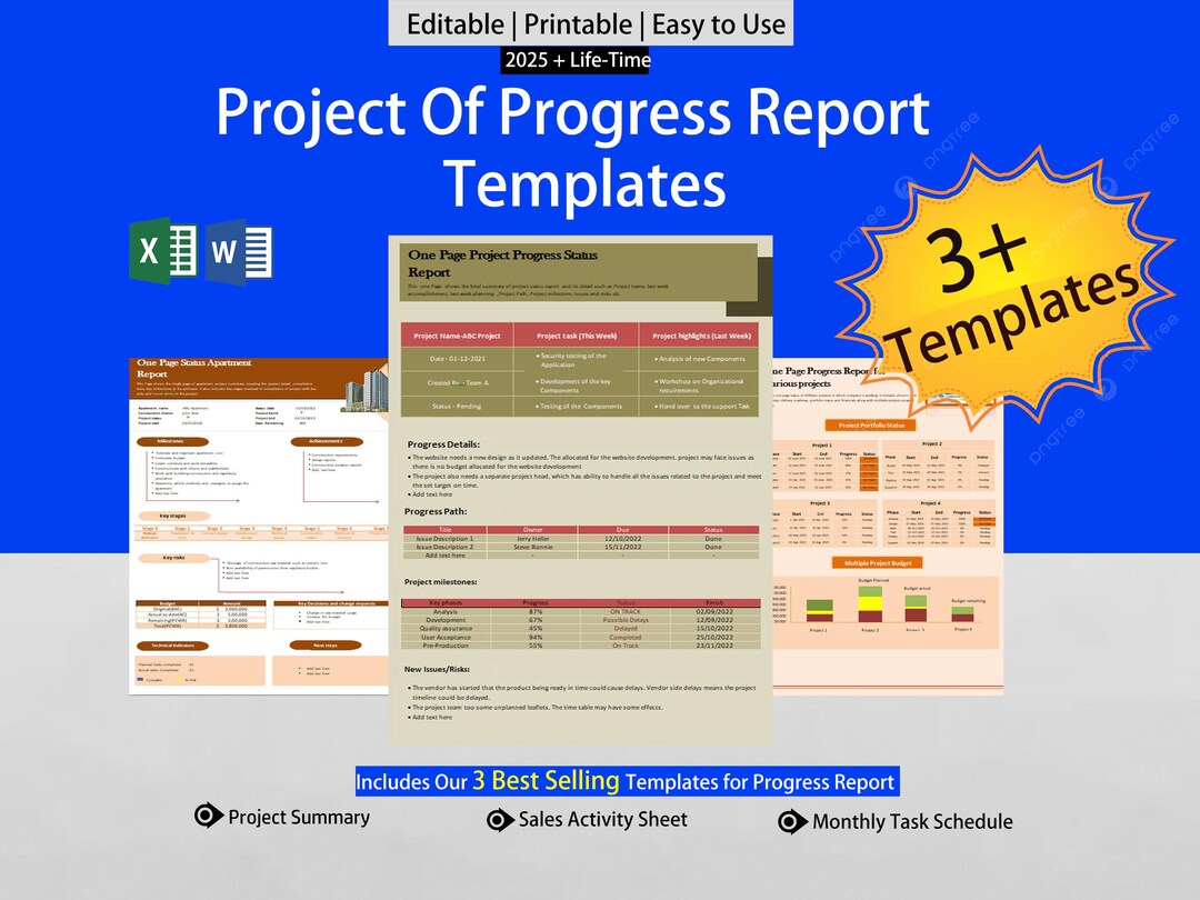 Project Progress Report Template | Progress Report Template | Project ...
