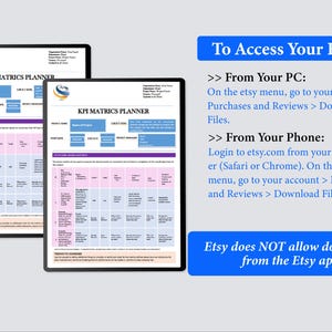 KPI Planner Template | Metrics Planner Template | Project Management ...
