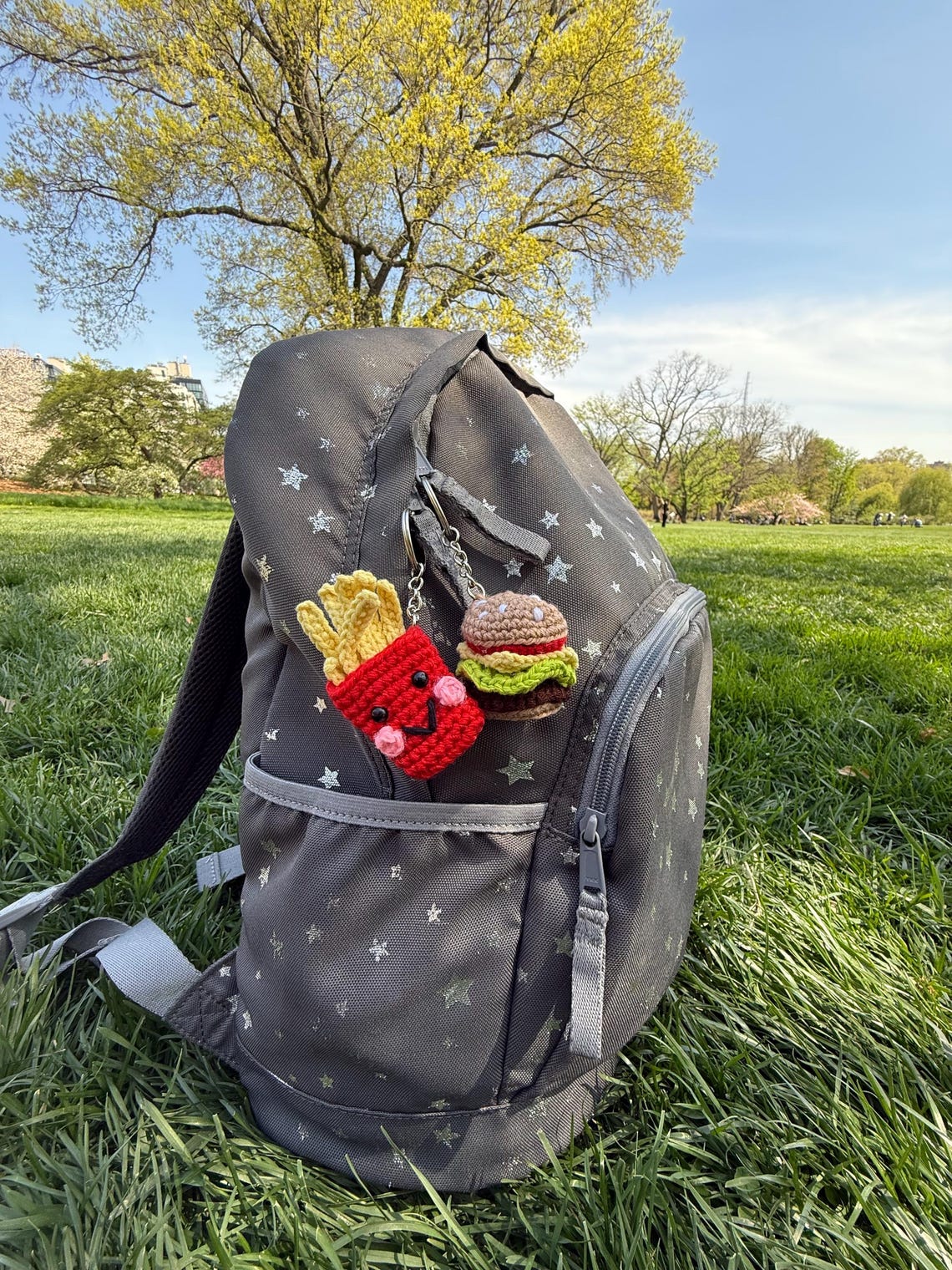 Mini Crochet Burger and Fries Keychains | Keychain in Pairs | Handmade ...