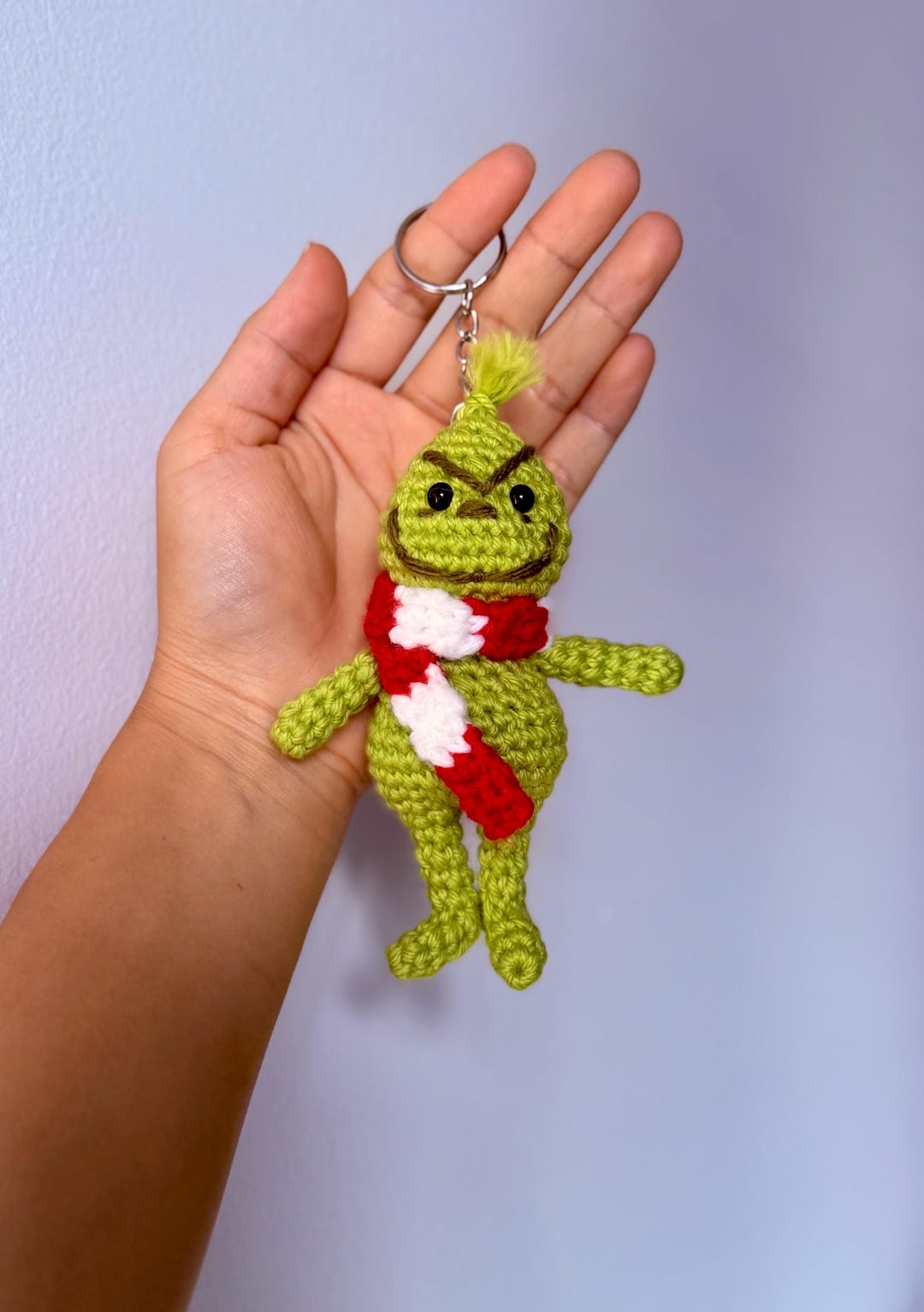 Grinch Inspired Crochet Keychain or Car Hanger | Handmade Christmas ...