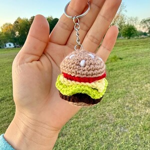 Mini Crochet Burger and Fries Keychains | Keychain in Pairs | Handmade ...
