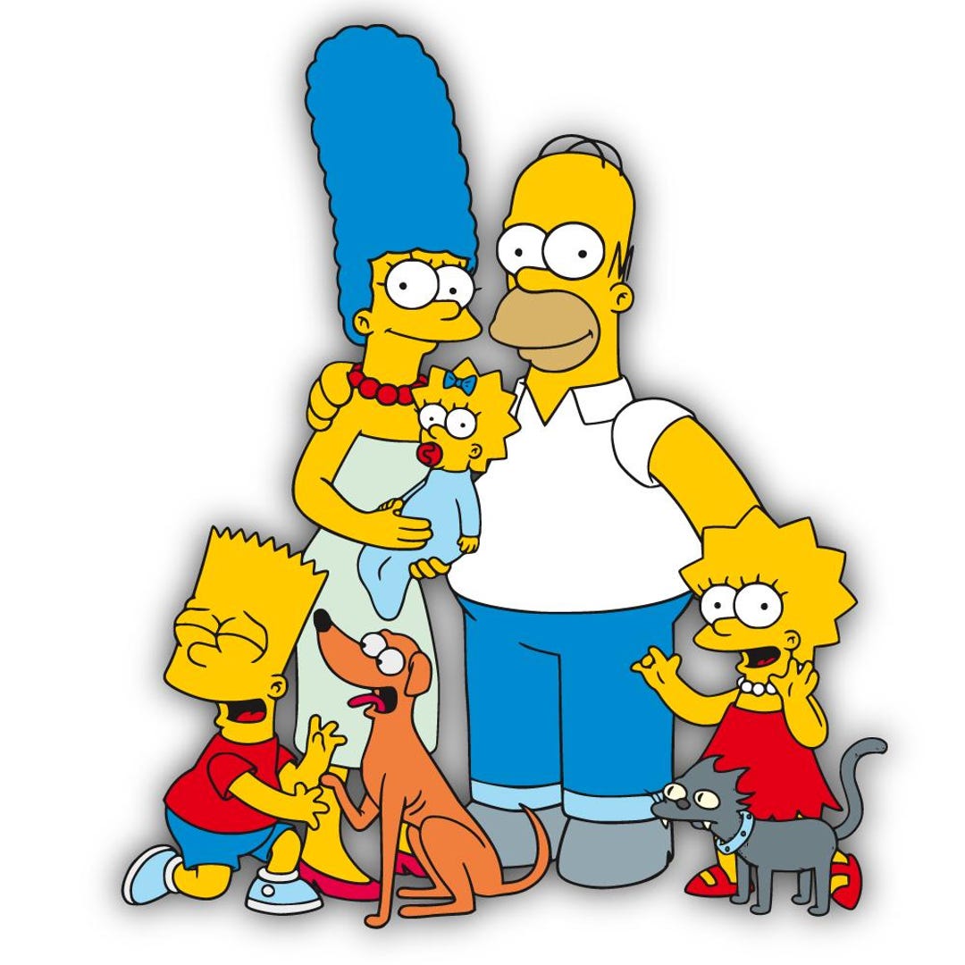 The Simpsons Whole Family Shaped Vinyl Matte Sticker Cut to Shape ...